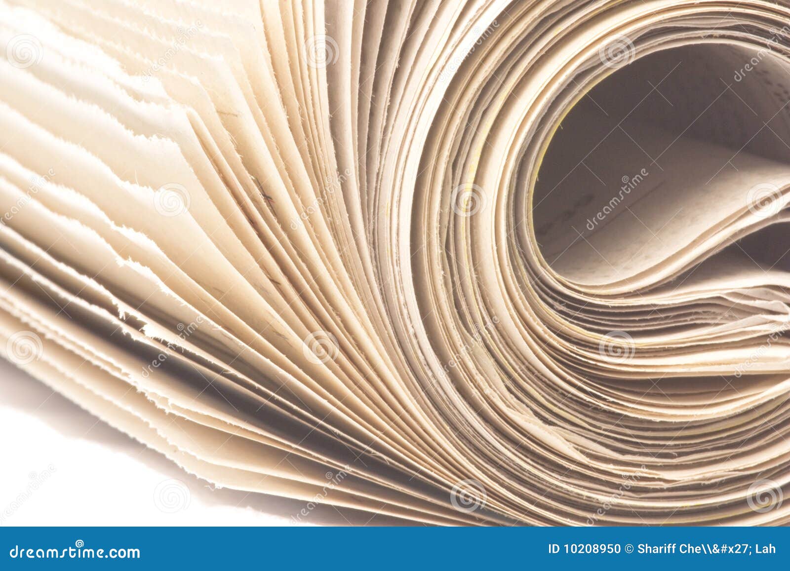 Newspaper Roll Macro Isolated Stock Photo - Image of macro, newspaper ...