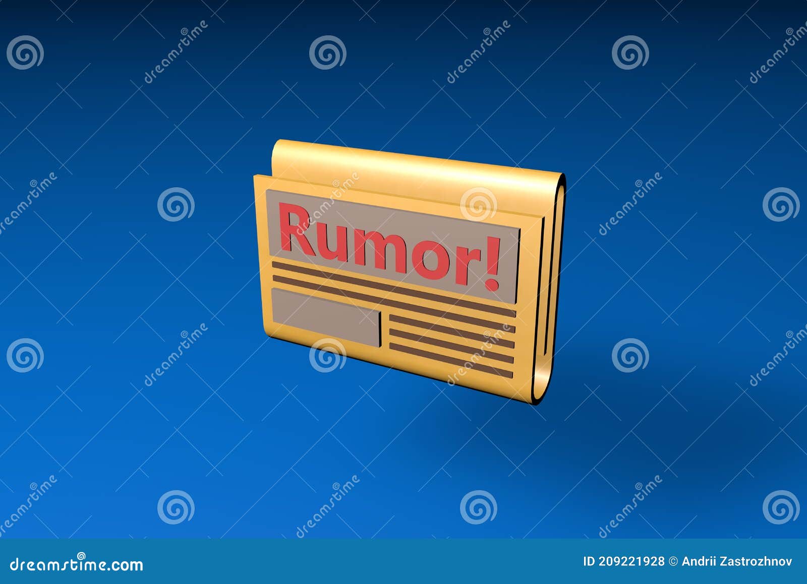 Newspaper with Rumors and Fake News. 3d Render Stock Illustration ...