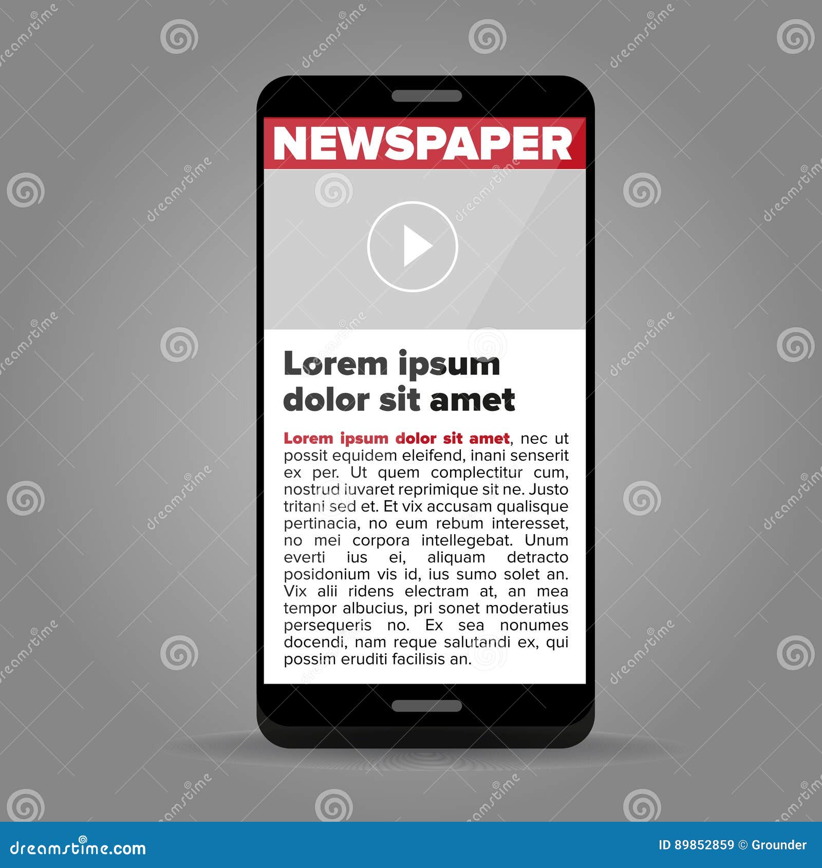 Newspaper on Screen Smartphone Stock Vector - Illustration of online ...