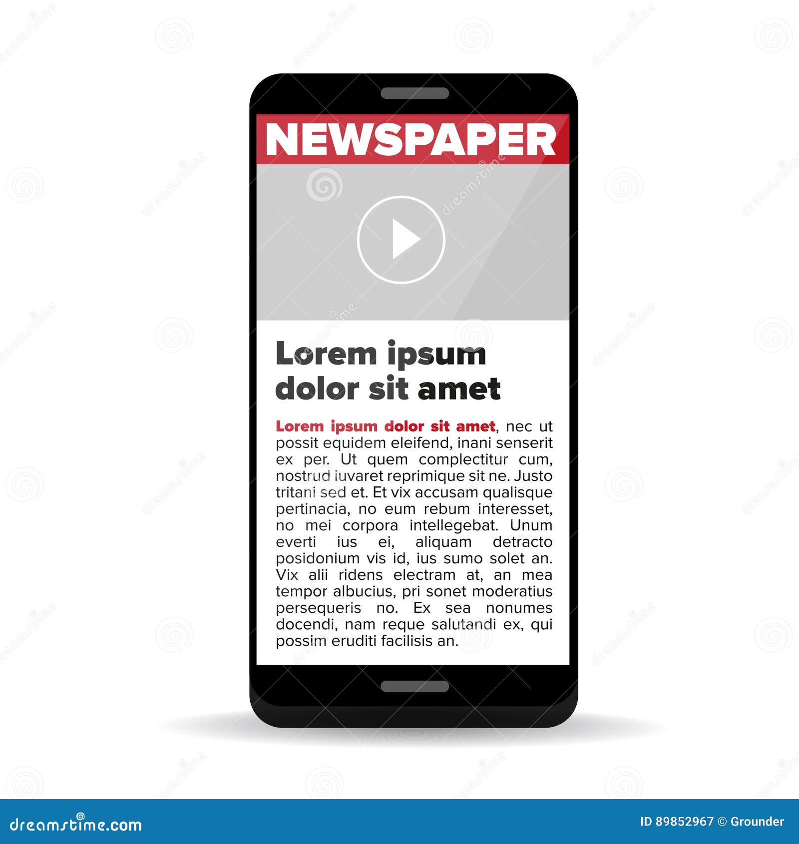 Newspaper on Screen Smartphone Stock Vector - Illustration of business ...