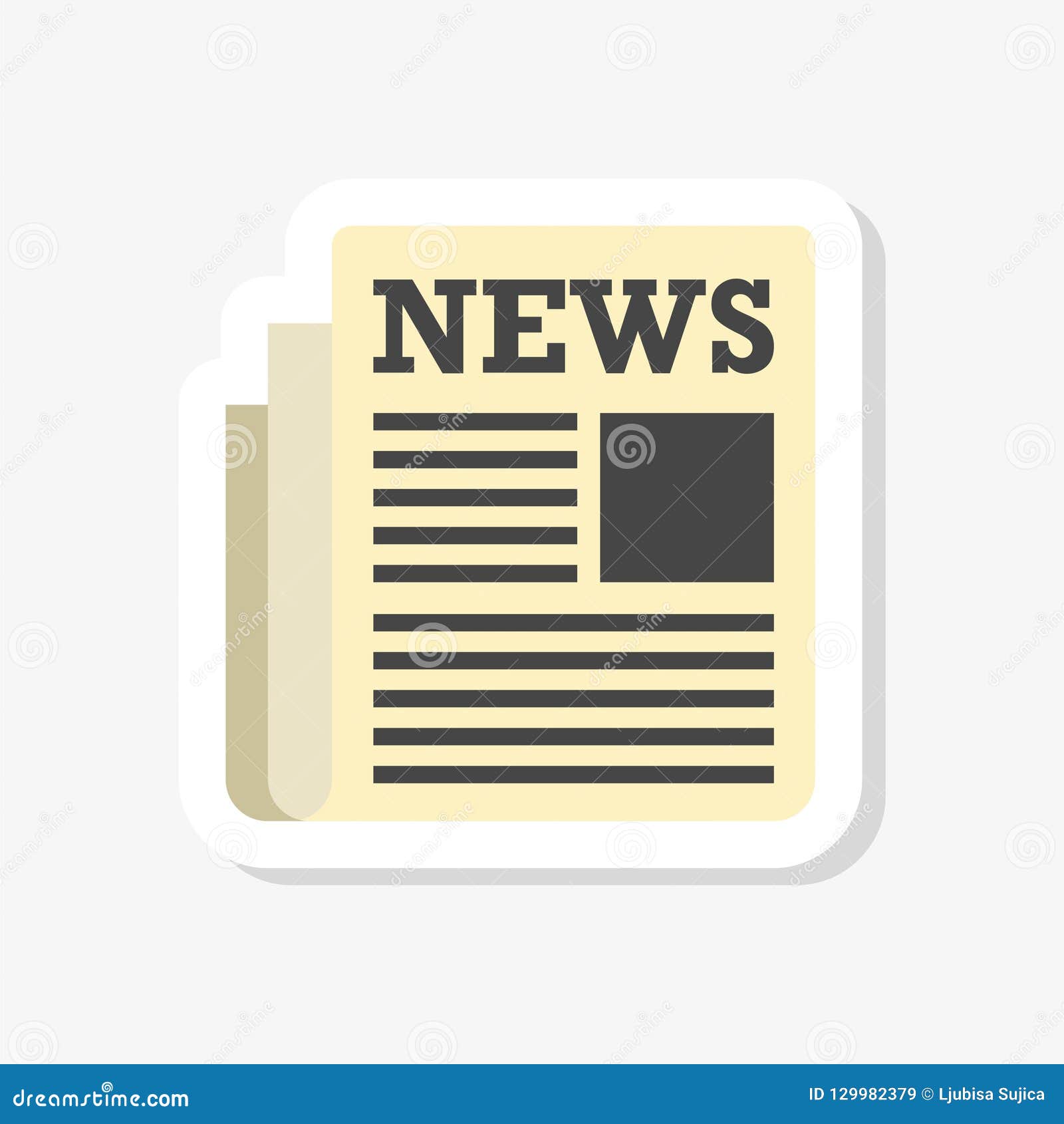 Newspaper Simple Concept Sticker Stock Vector - Illustration of blank ...