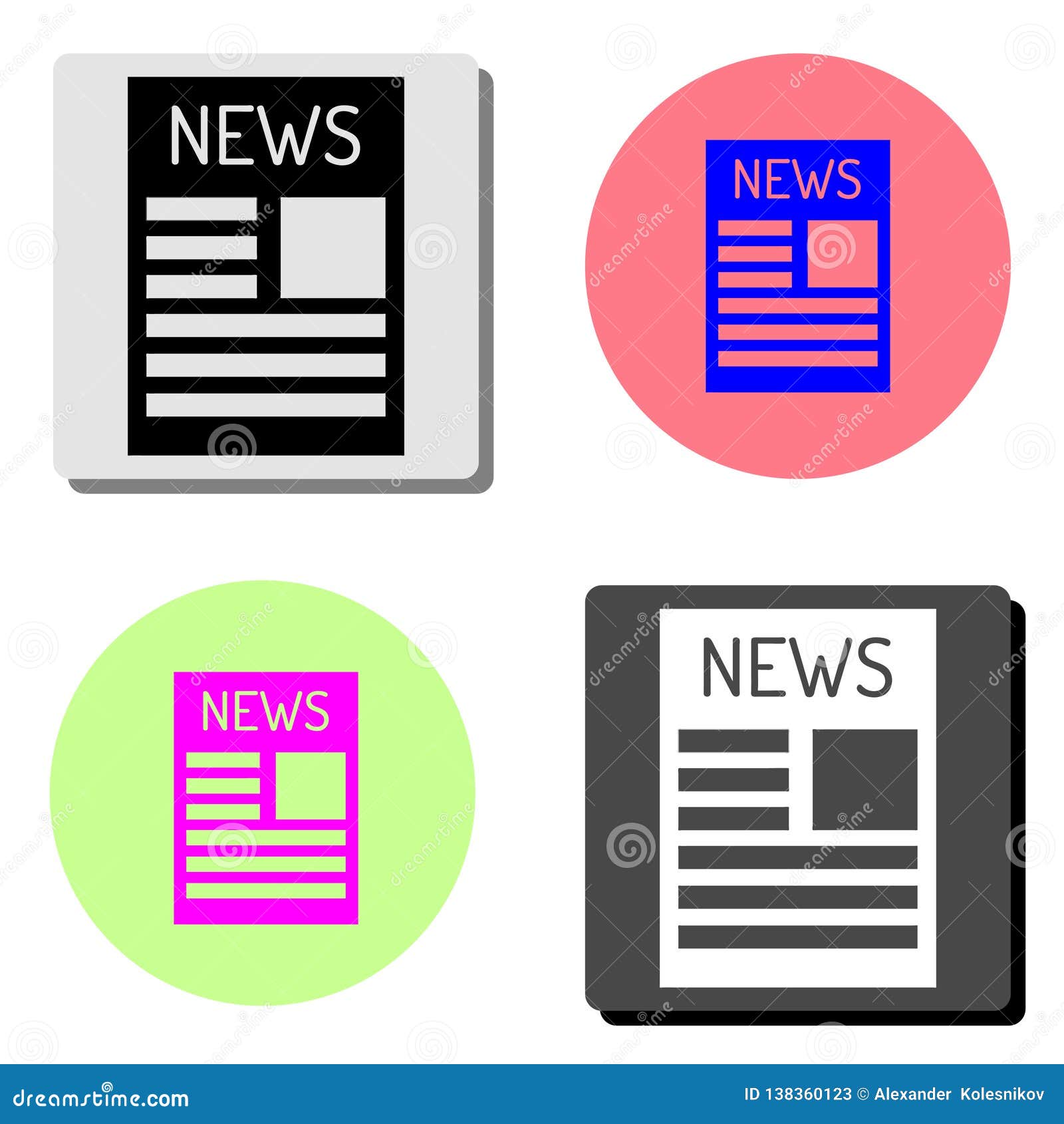 Newspaper. Flat Vector Icon Stock Vector - Illustration of finance ...