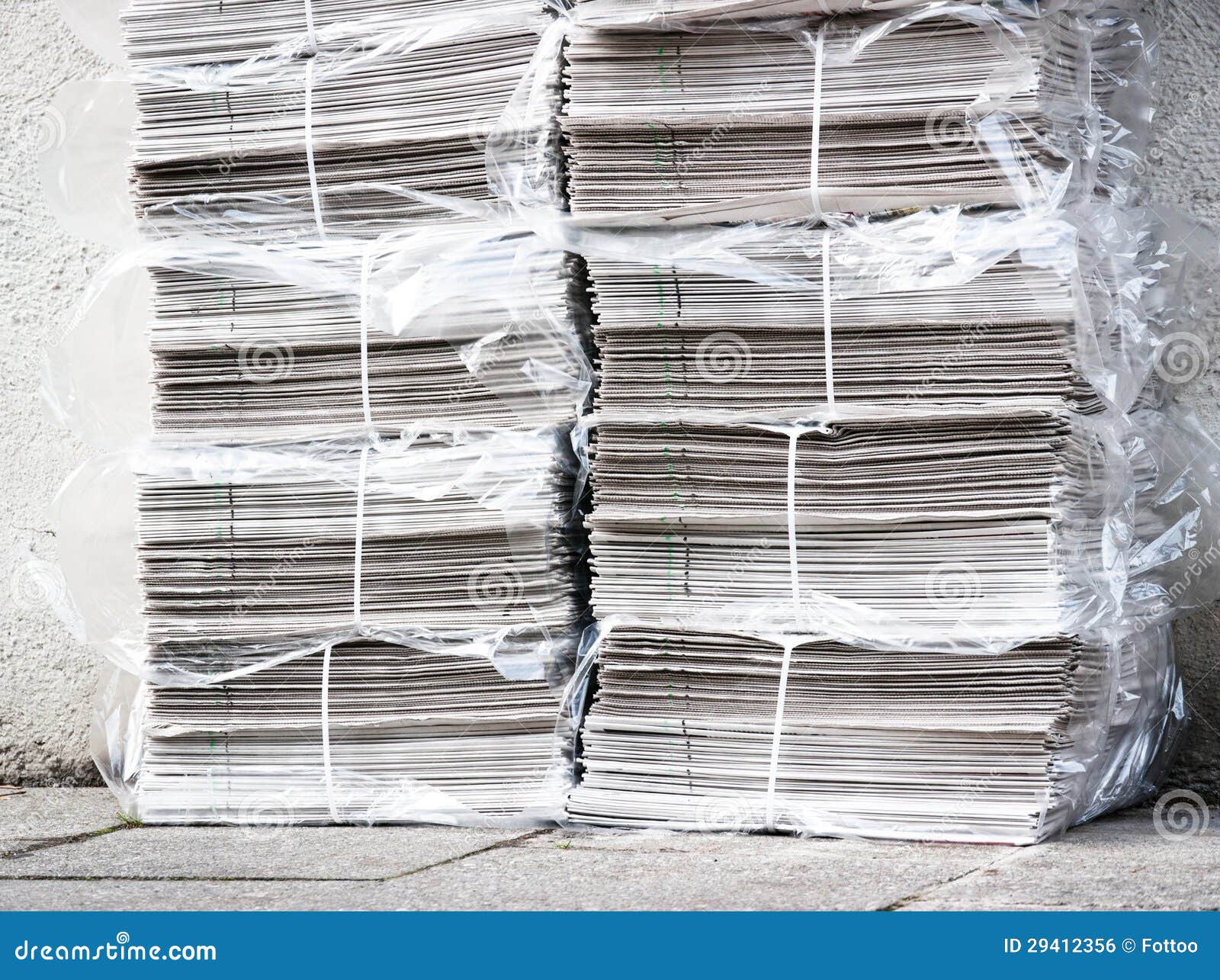Newspaper stack stock photo. Image of magazine, sidewalk - 29412356