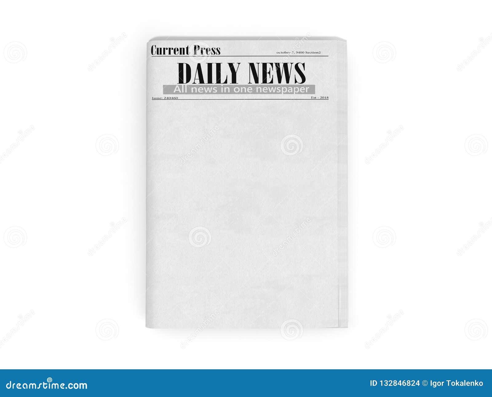 Newspaper in Stack 3d Render on White Stock Illustration - Illustration ...