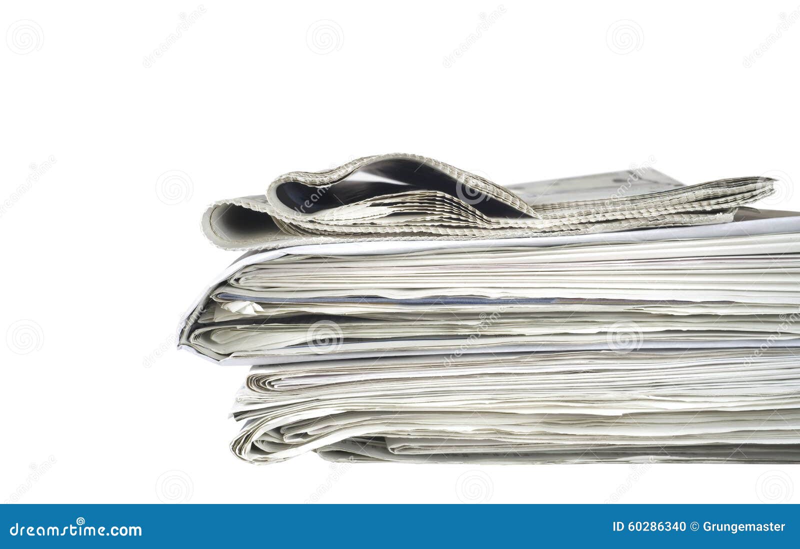 Newspaper stack stock photo. Image of news, press, white - 60286340