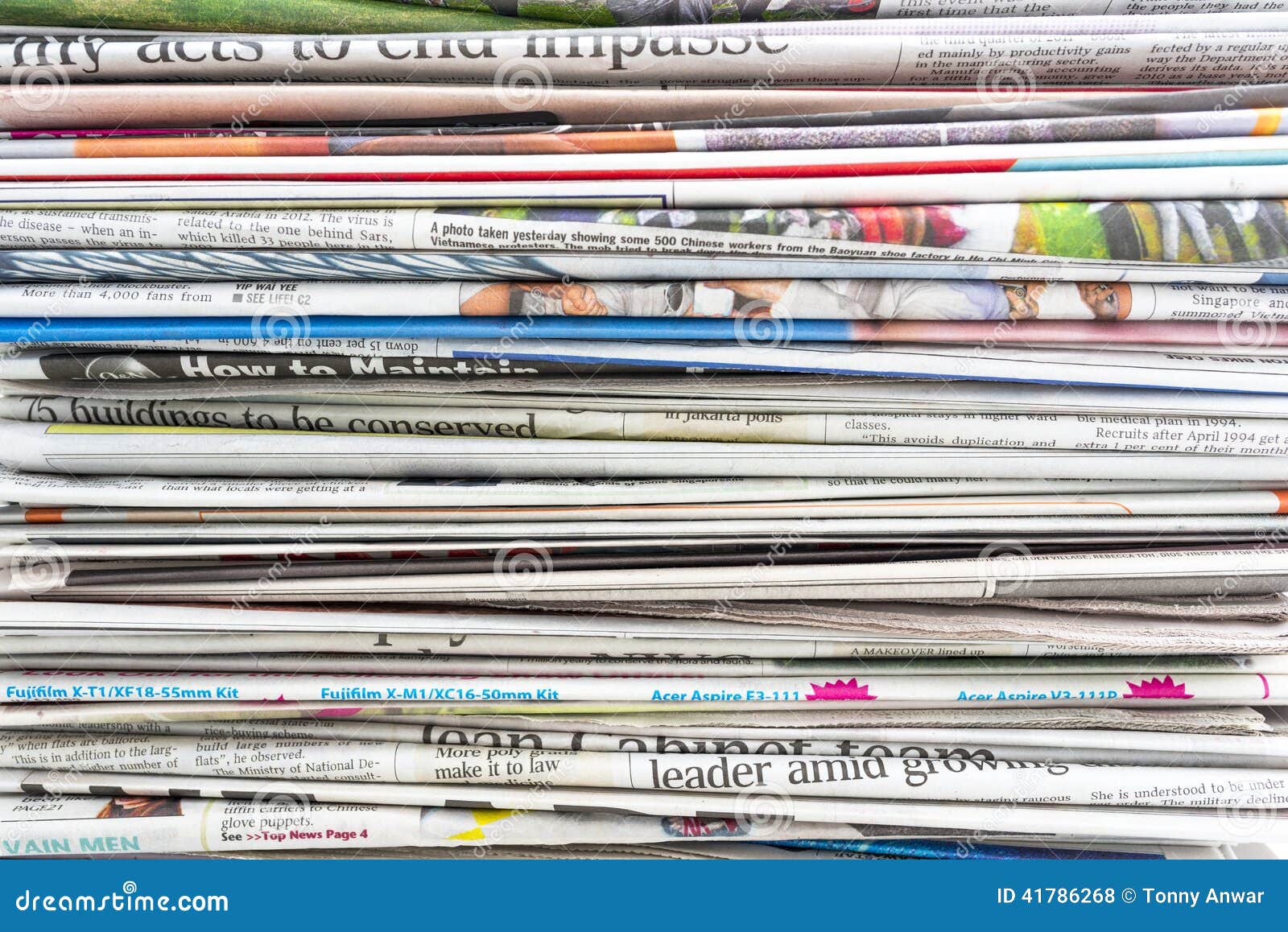 Newspaper stock photo. Image of print, pattern, coverage - 41786268