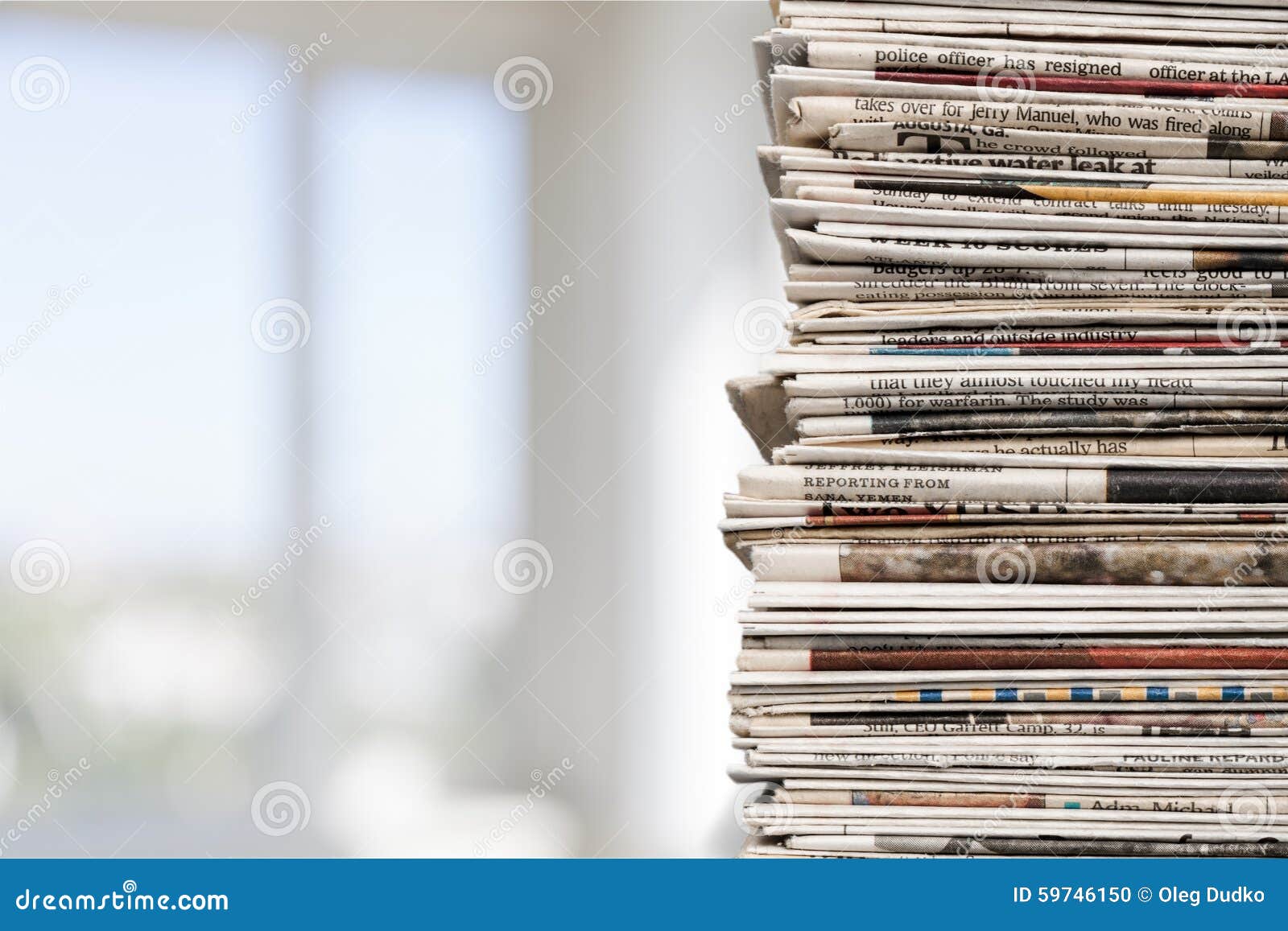 Newspaper Stack stock photo. Image of stack, newspaper - 59746150