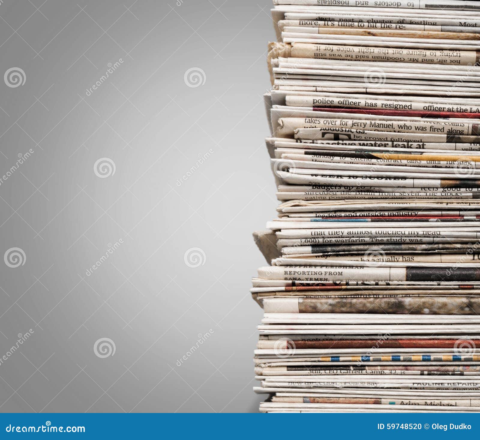Newspaper Stack stock photo. Image of selective, focus - 59748520