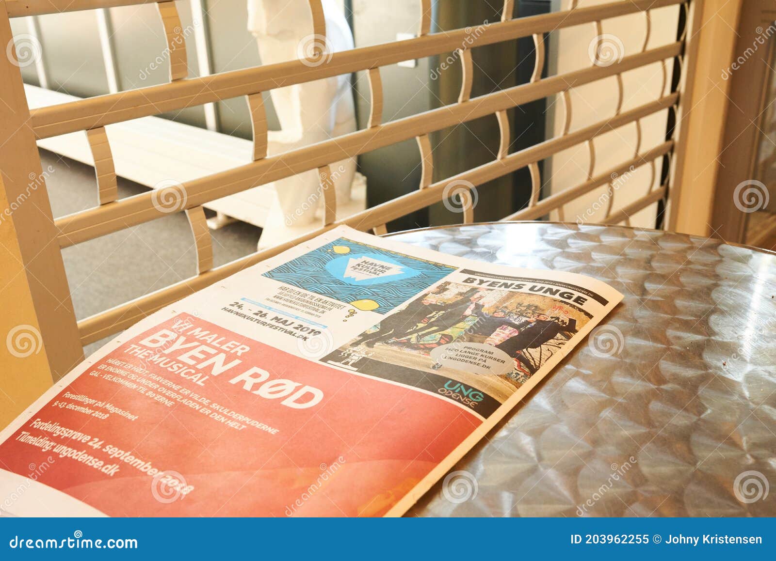 Newspaper on Table at a School Stock Image - Image of high, student ...