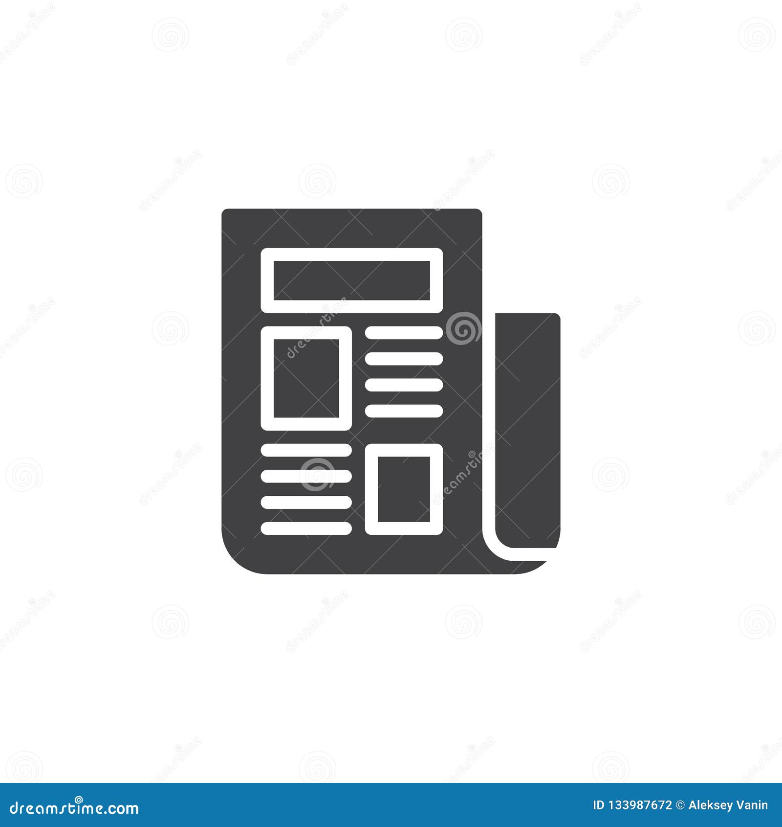 Newspaper text vector icon stock vector. Illustration of single - 133987672