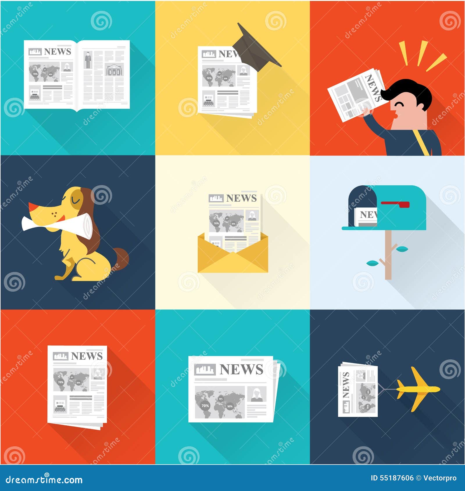 Newspaper stock vector. Illustration of newsletter, inbox - 55187606