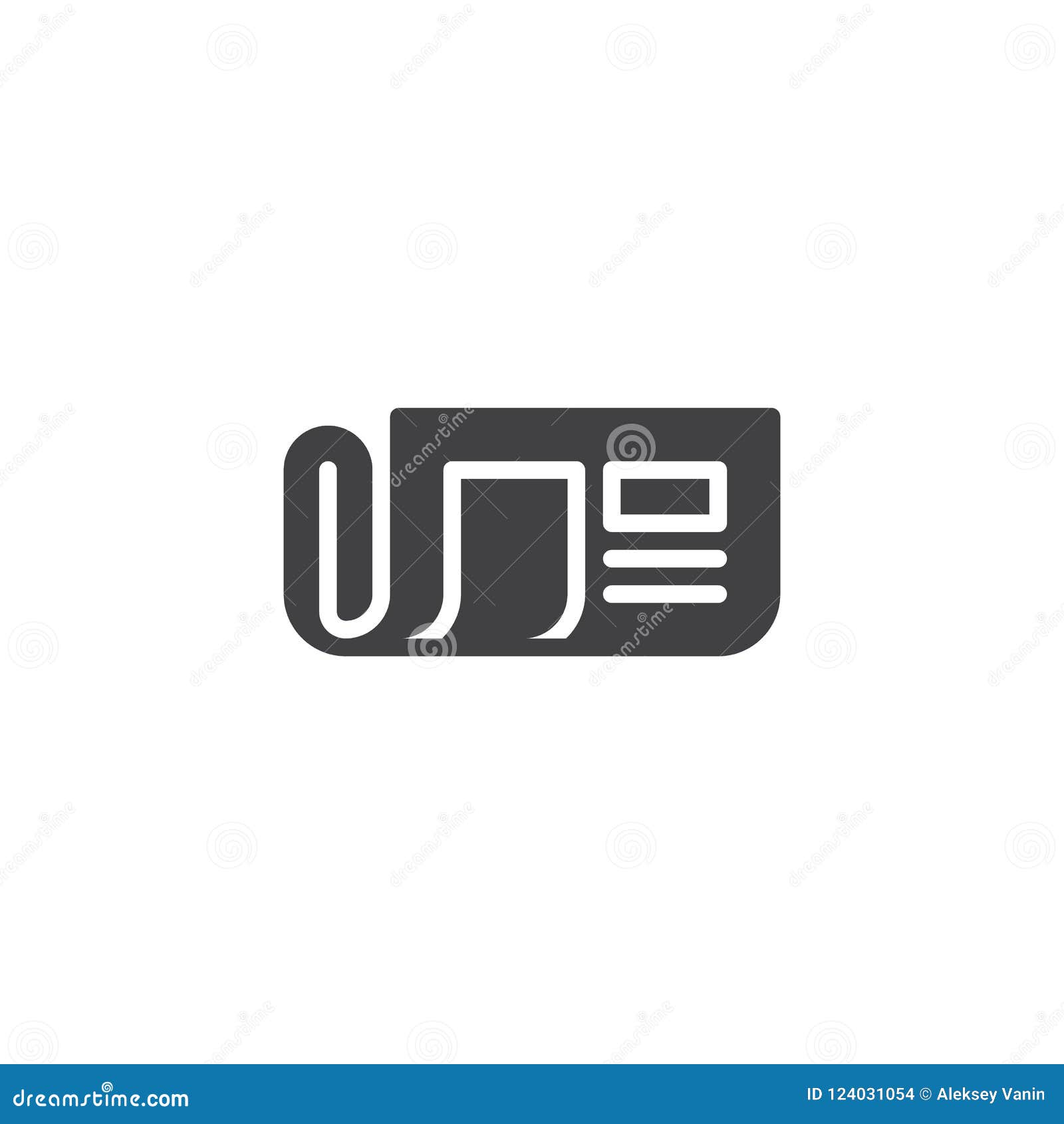 Newspaper vector icon stock vector. Illustration of icon - 124031054