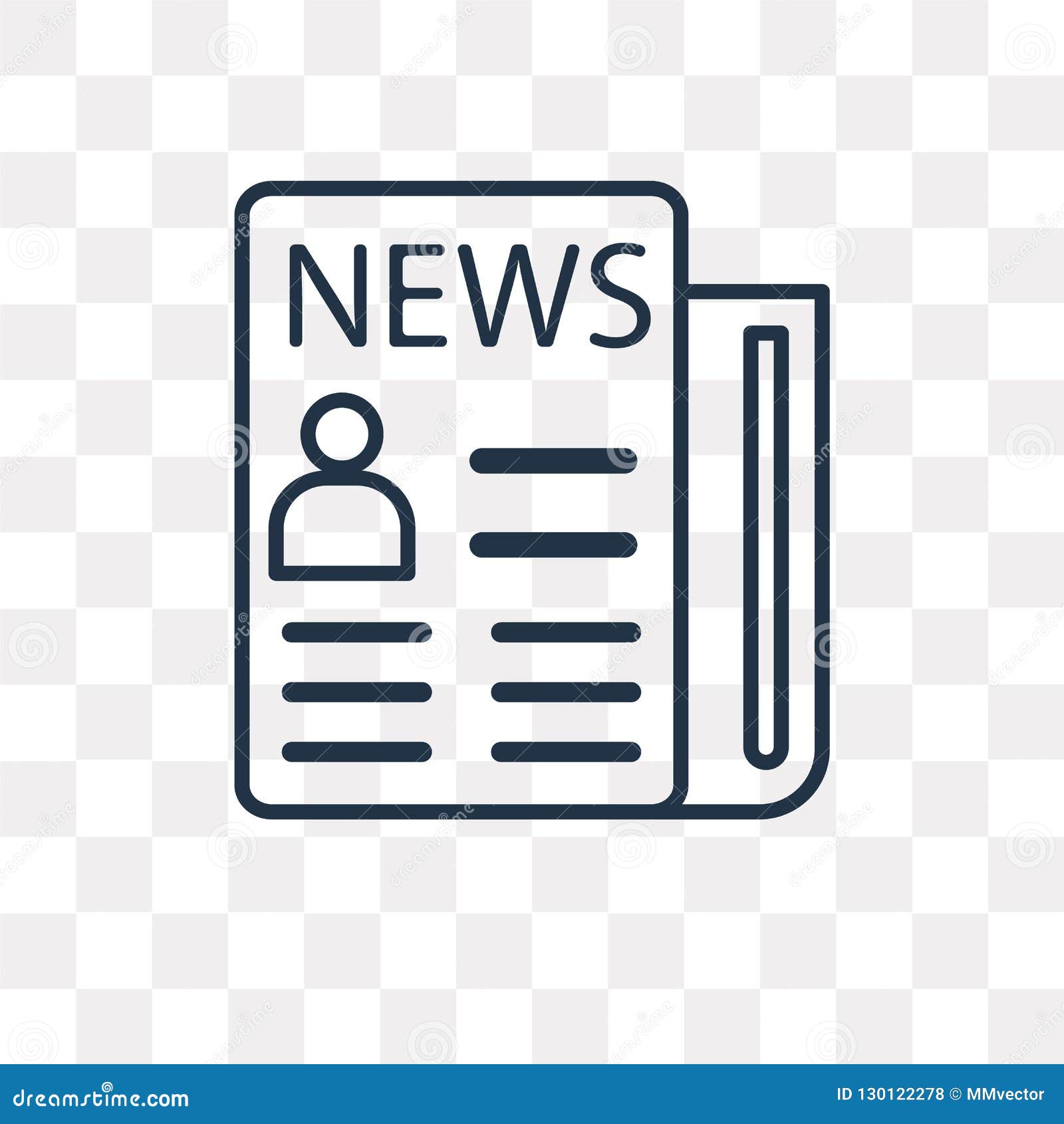 Newspaper Vector Icon Isolated on Transparent Background, Linear Stock ...