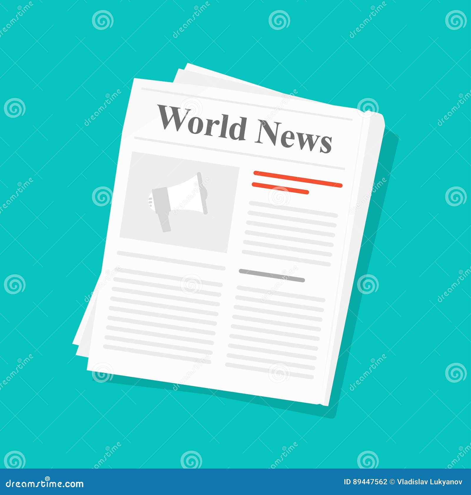 Newspaper Vector Illustration, Flat Style Folded Newspaper Icon Stock ...