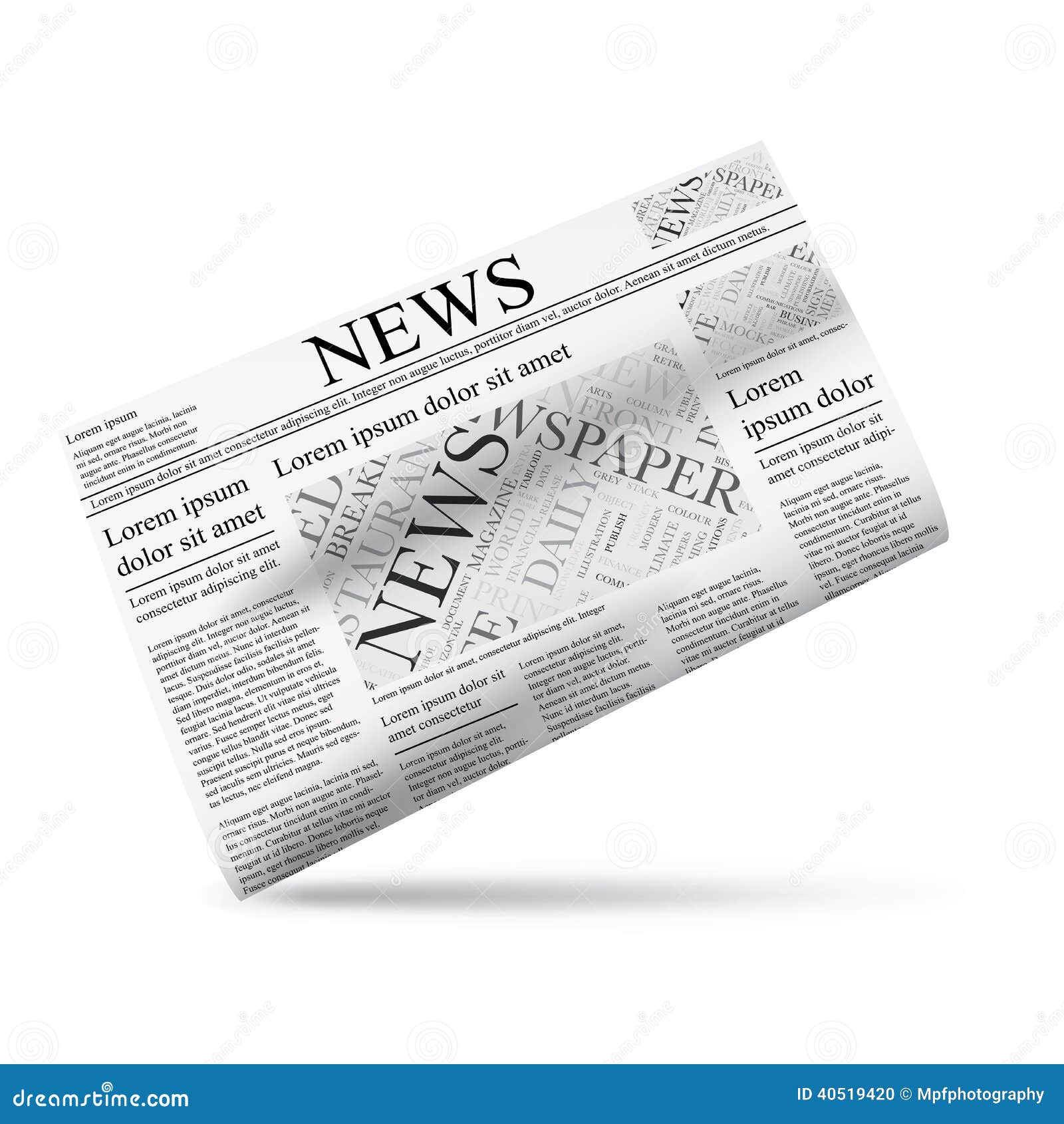 Newspaper Vector. With Text Article Column Design. Technology And ...