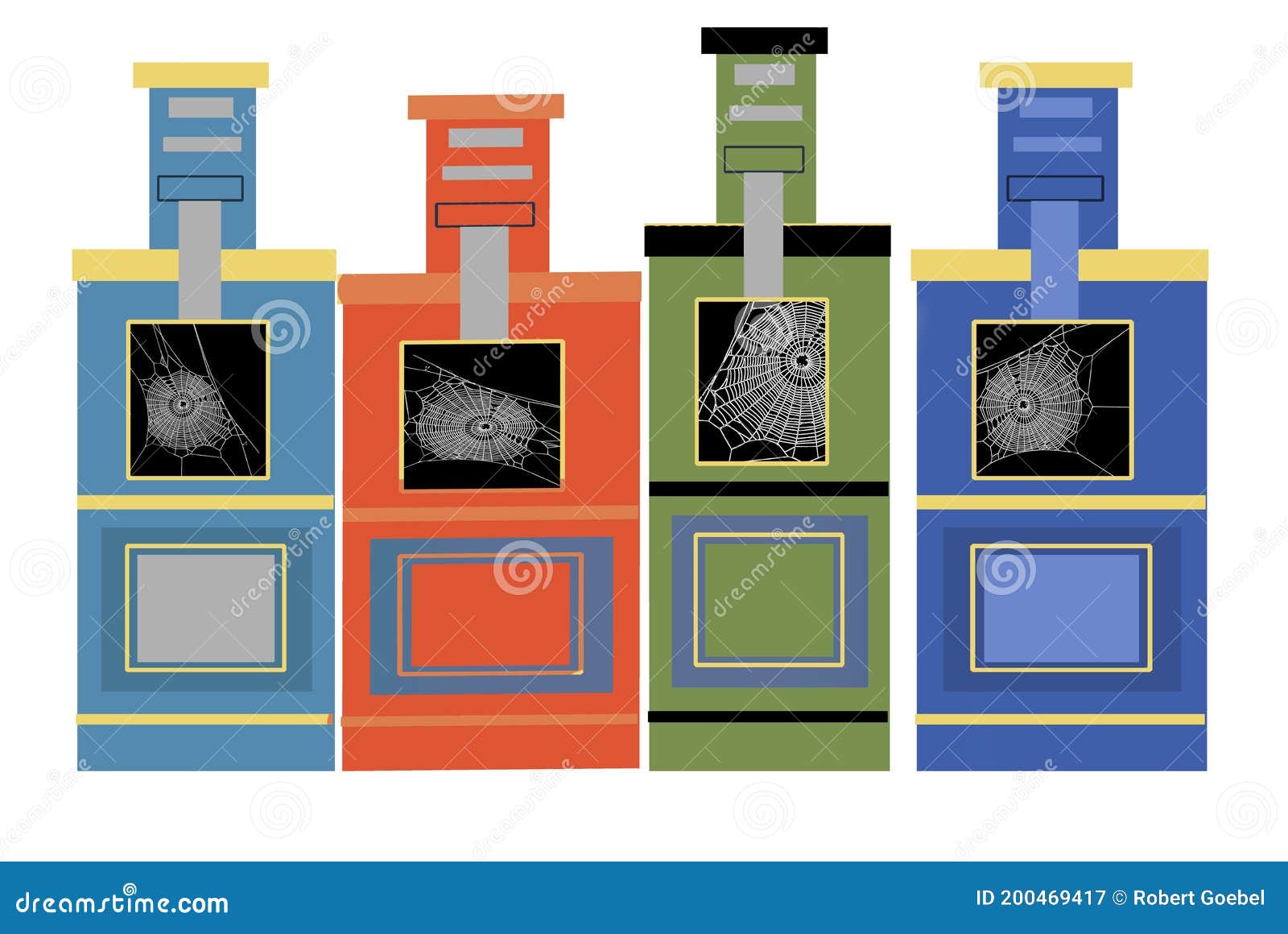 Newspaper Vending Boxes are Empty and Covered with Cobwebs. Stock ...