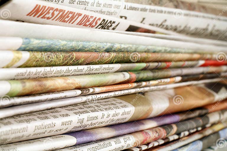 Newspapers stock photo. Image of printing, pile, media - 1101014