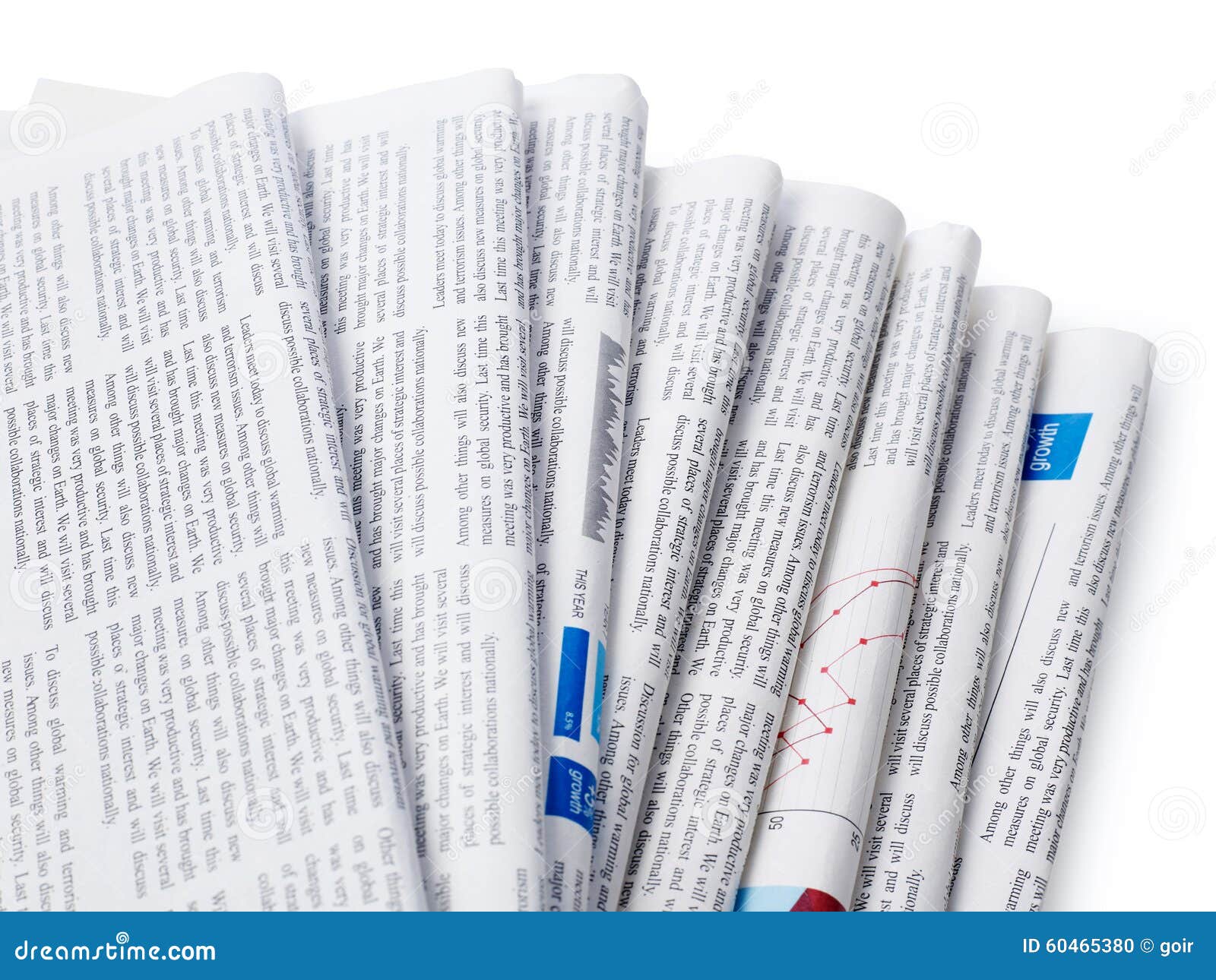 Newspapers close-up stock photo. Image of document, global - 60465380