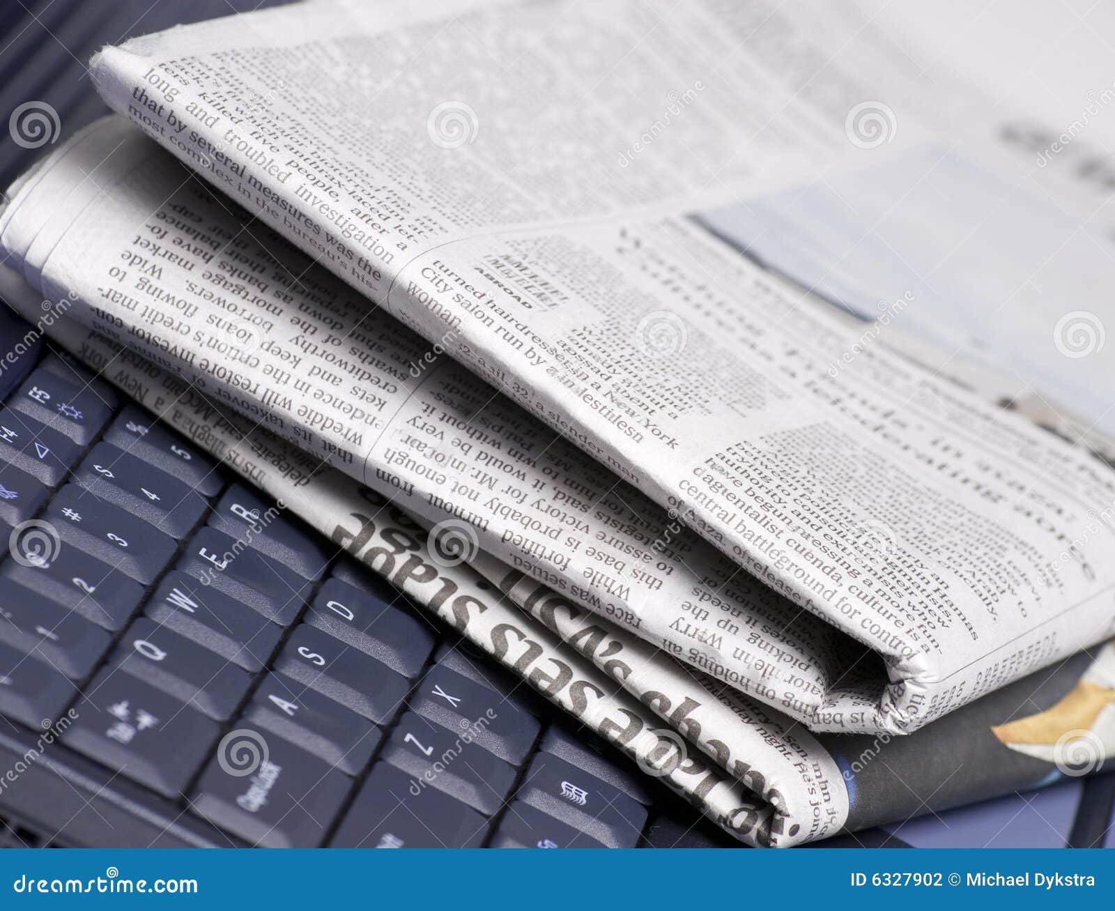 Newspapers with Computer stock photo. Image of news, business - 6327902