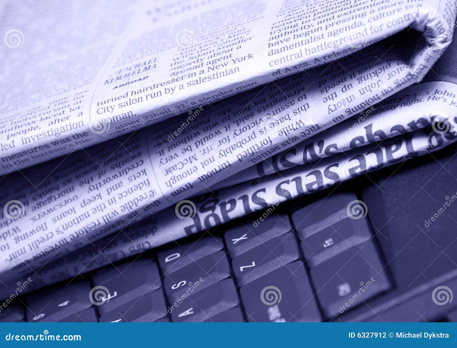 Newspapers with Computer stock photo. Image of writing - 6327912