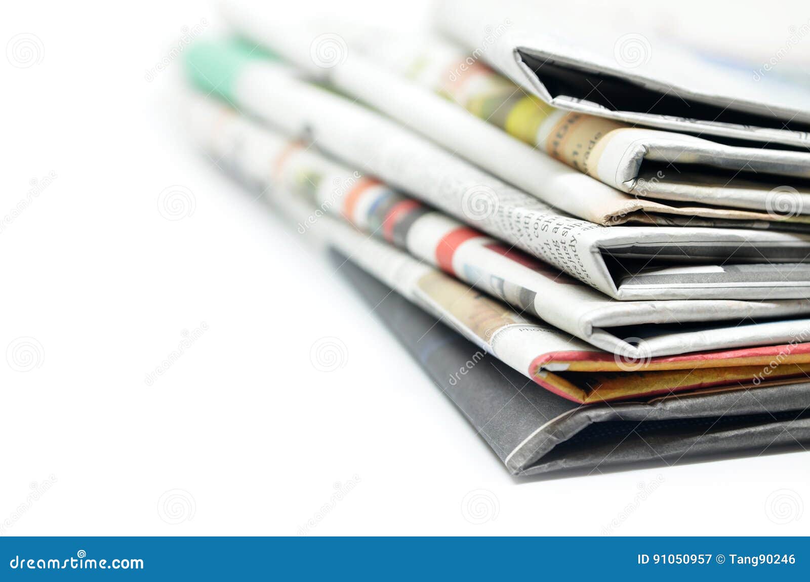 Newspapers Folded and Stacked Stock Image - Image of leaf, height: 91050957