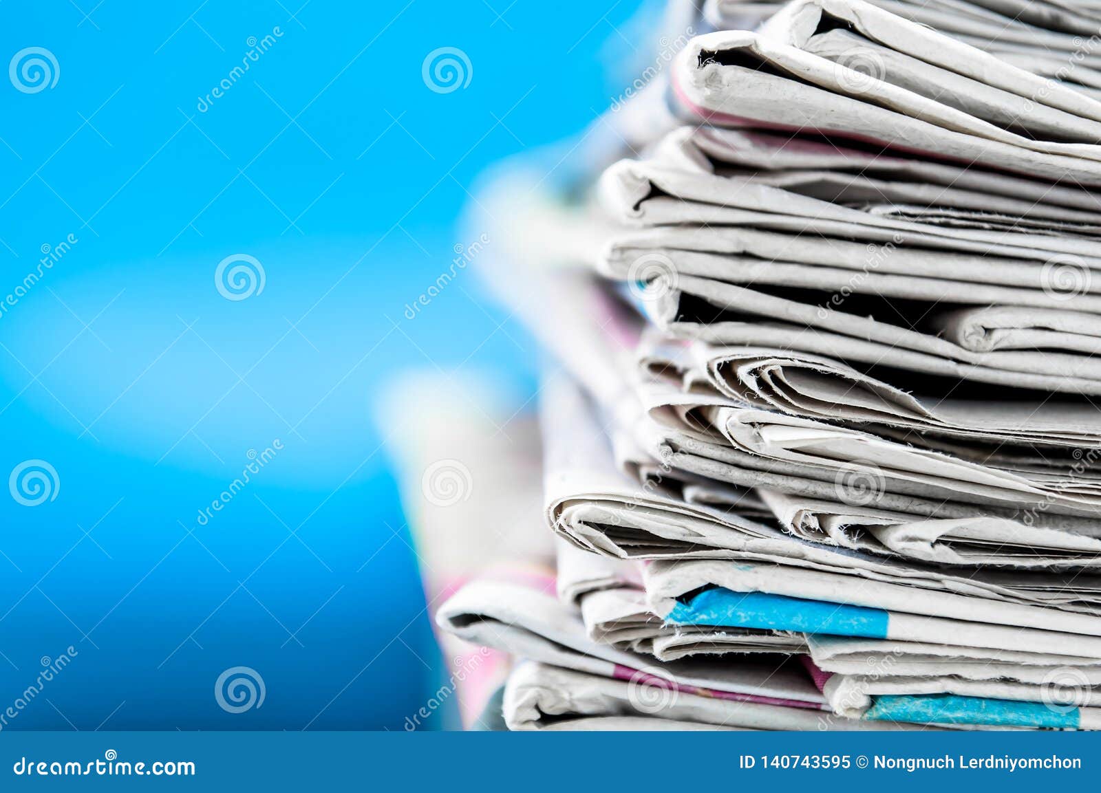 Newspapers Folded And Stacked On The Table Royalty-Free Stock Image ...