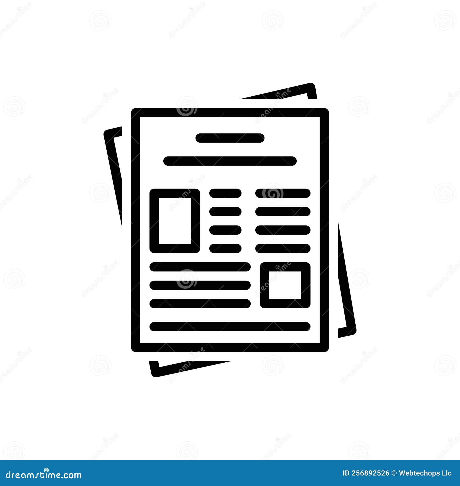 Black Line Icon for Newspapers, Magazine and Journal Stock Illustration ...