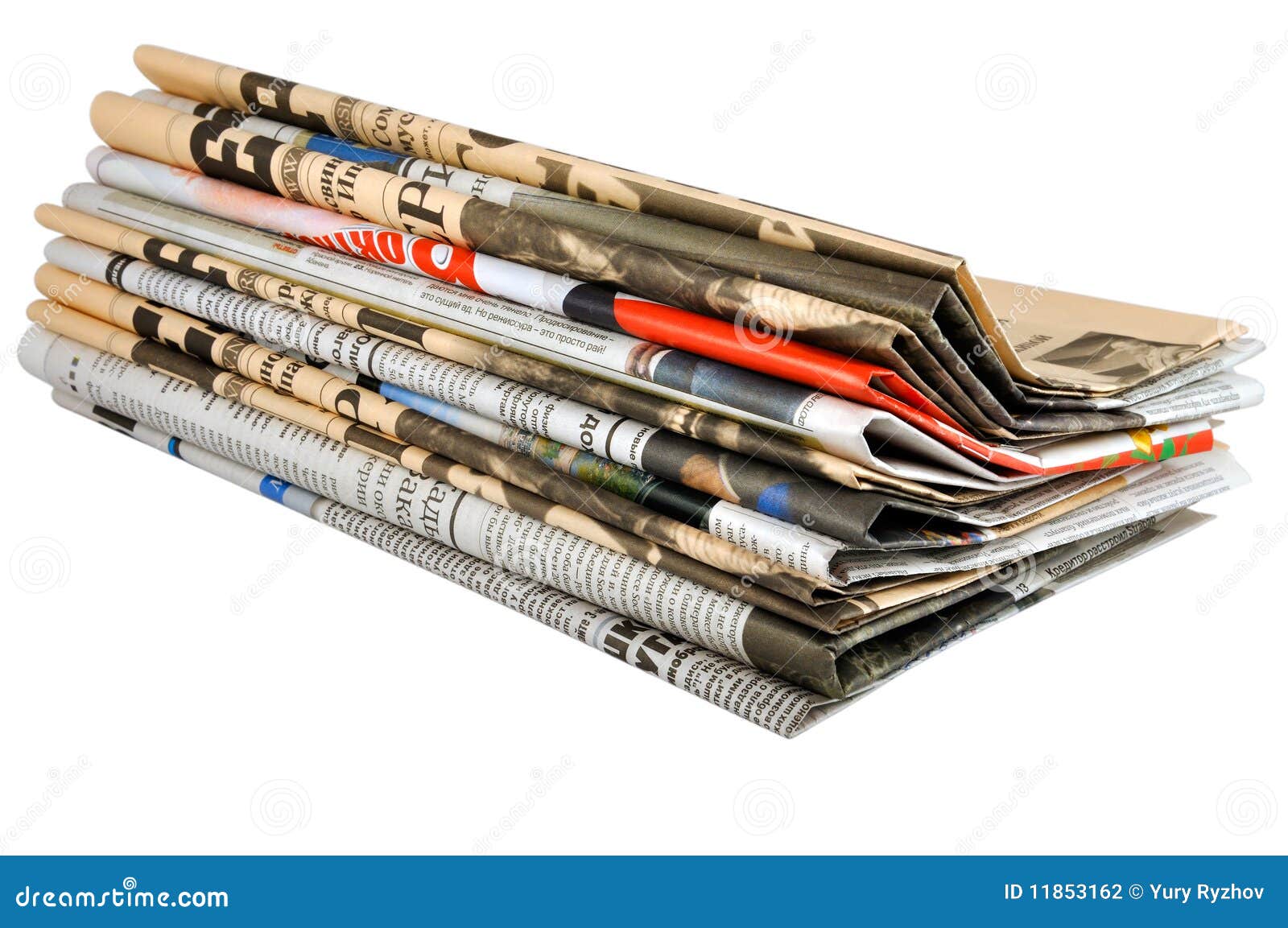 Newspapers stack stock photo. Image of stack, white, objects - 11853162