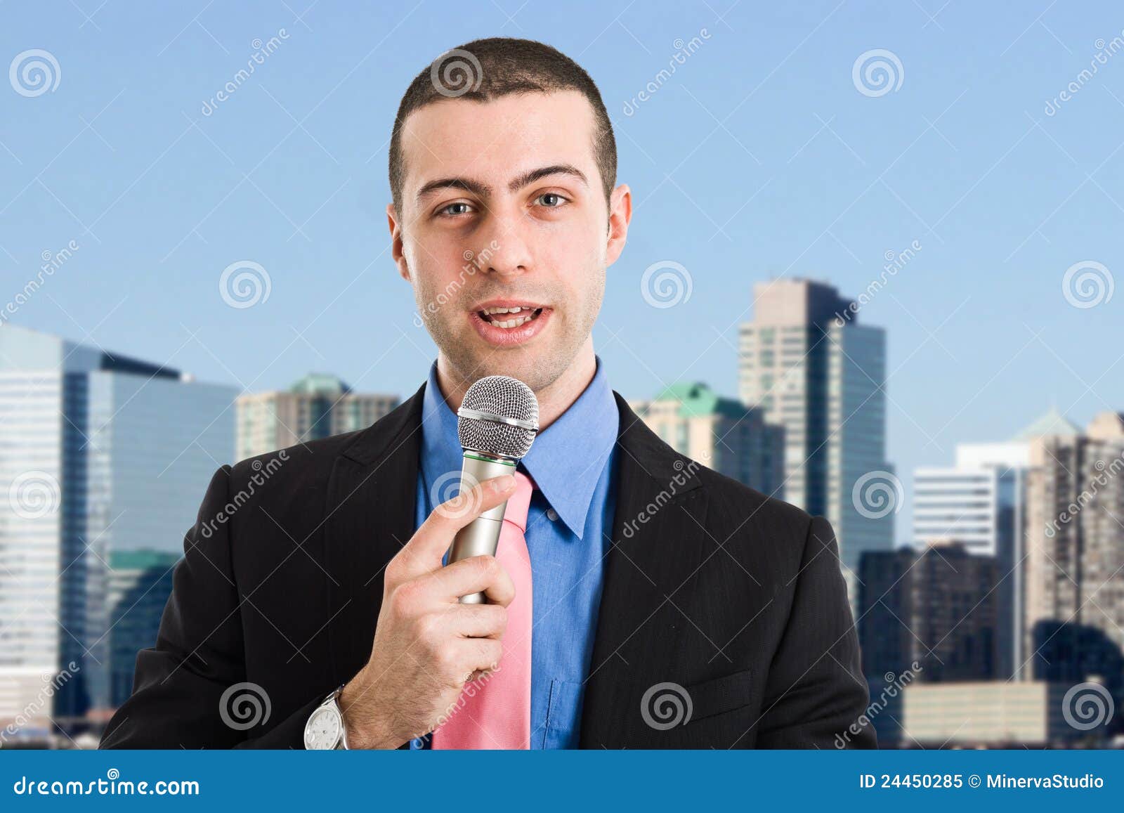 Newsreader stock image. Image of necktie, interview, newsperson - 24450285