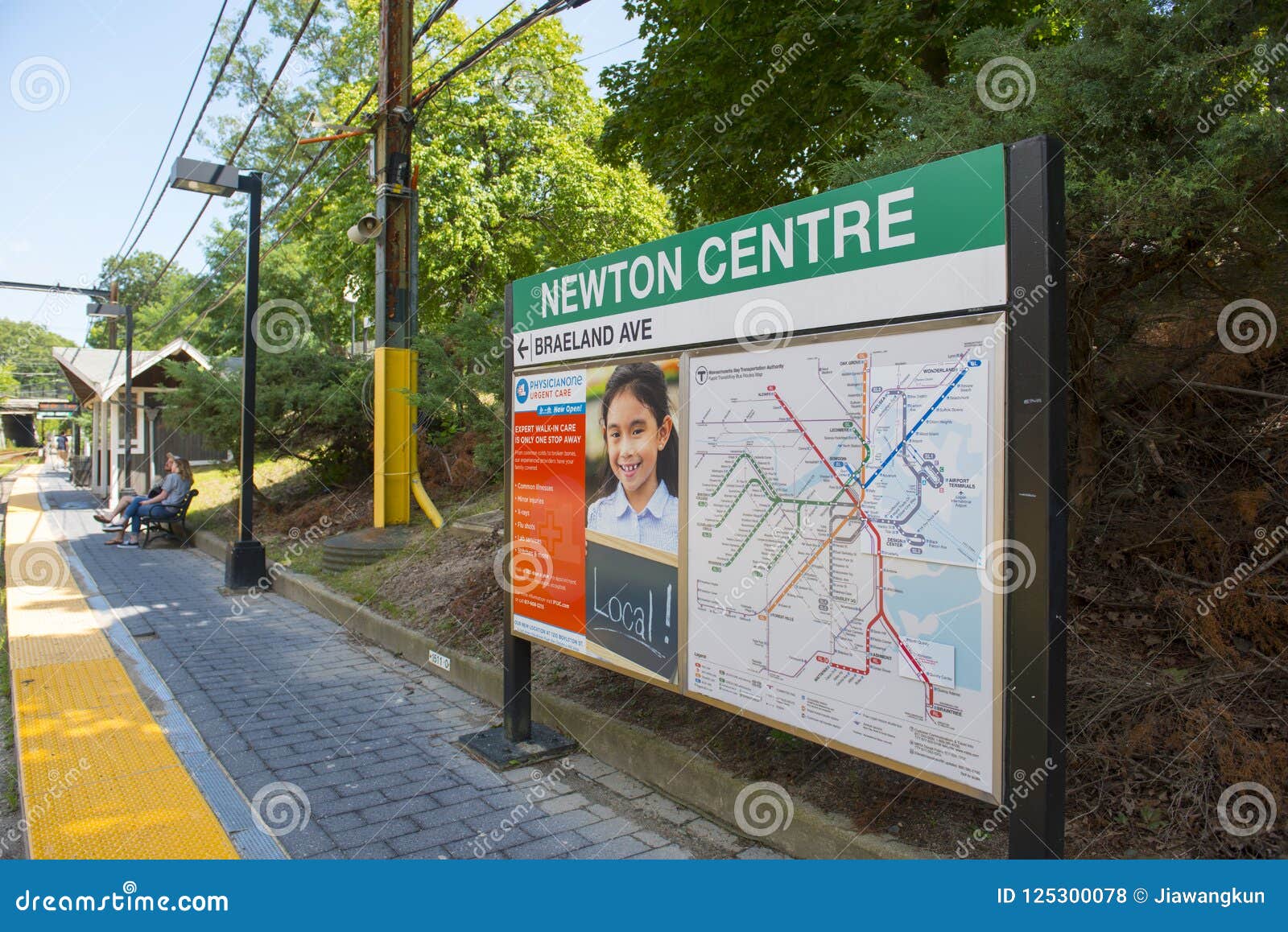 Newton Centre Station, Massachusetts, USA Editorial Stock Photo - Image ...