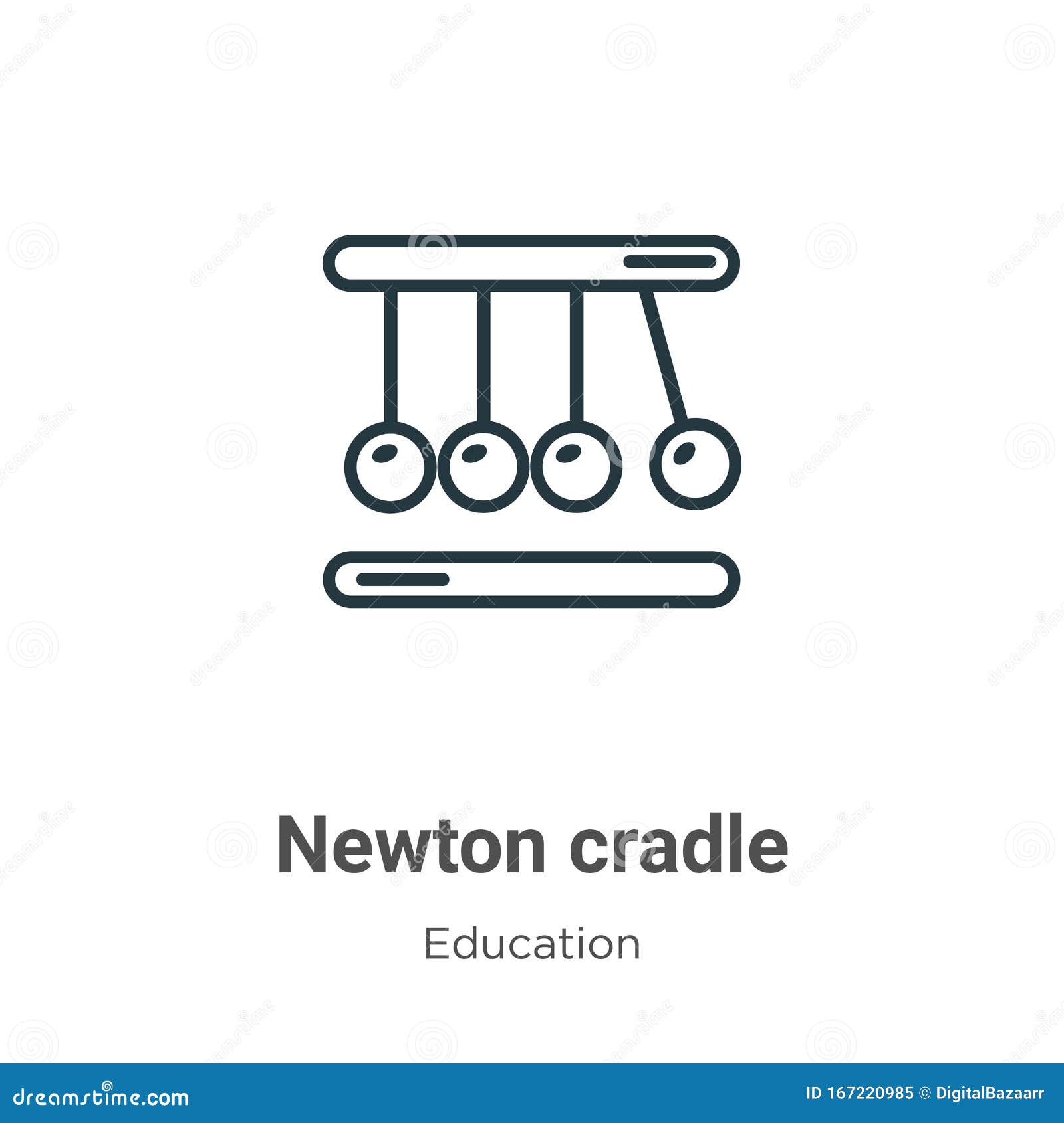 Newton Cradle Outline Vector Icon. Thin Line Black Newton Cradle Icon, Flat Vector Simple ...