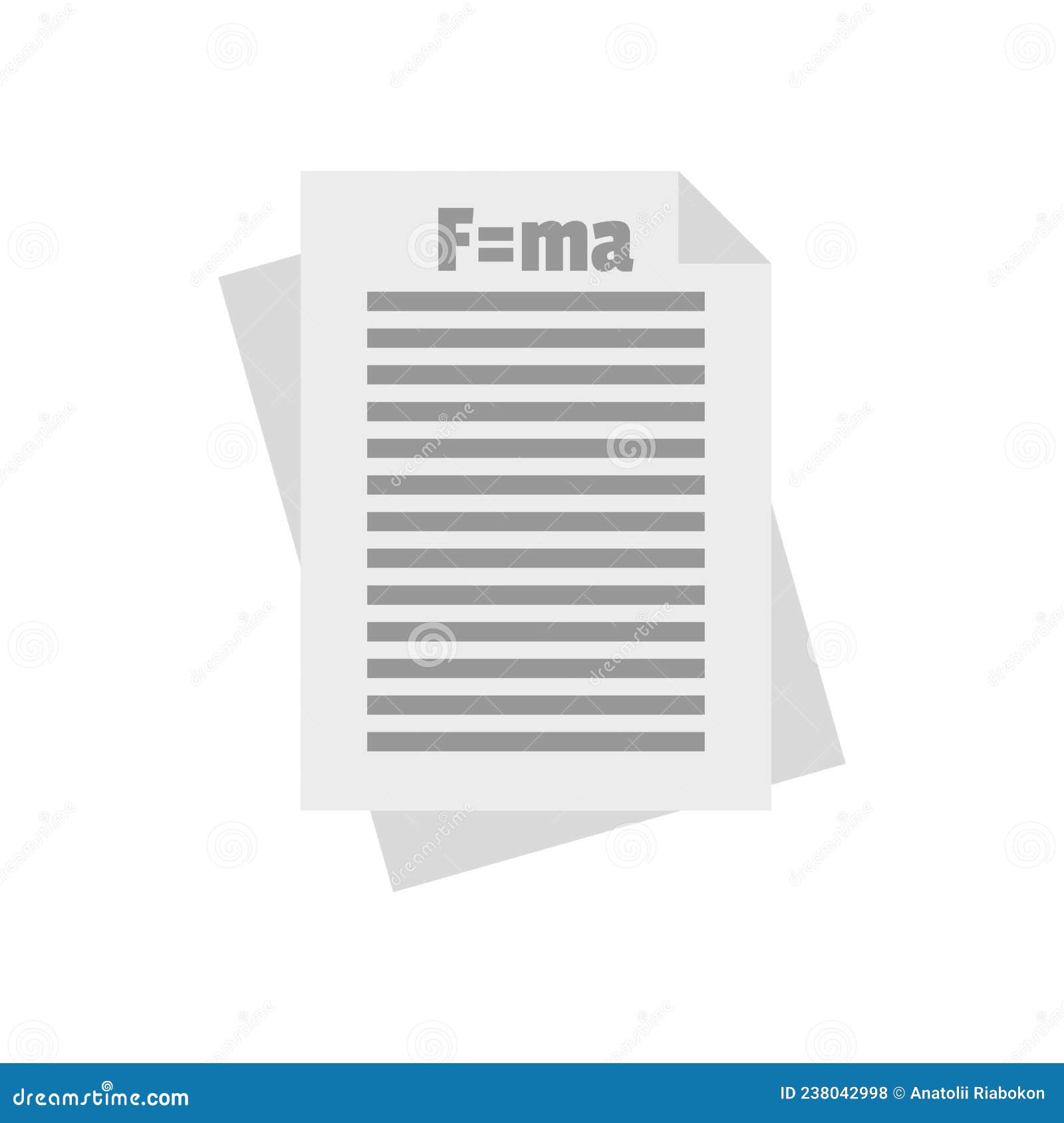 Paper Cut Force Of Physic Formula Calculation Icon Isolated On Grey ...