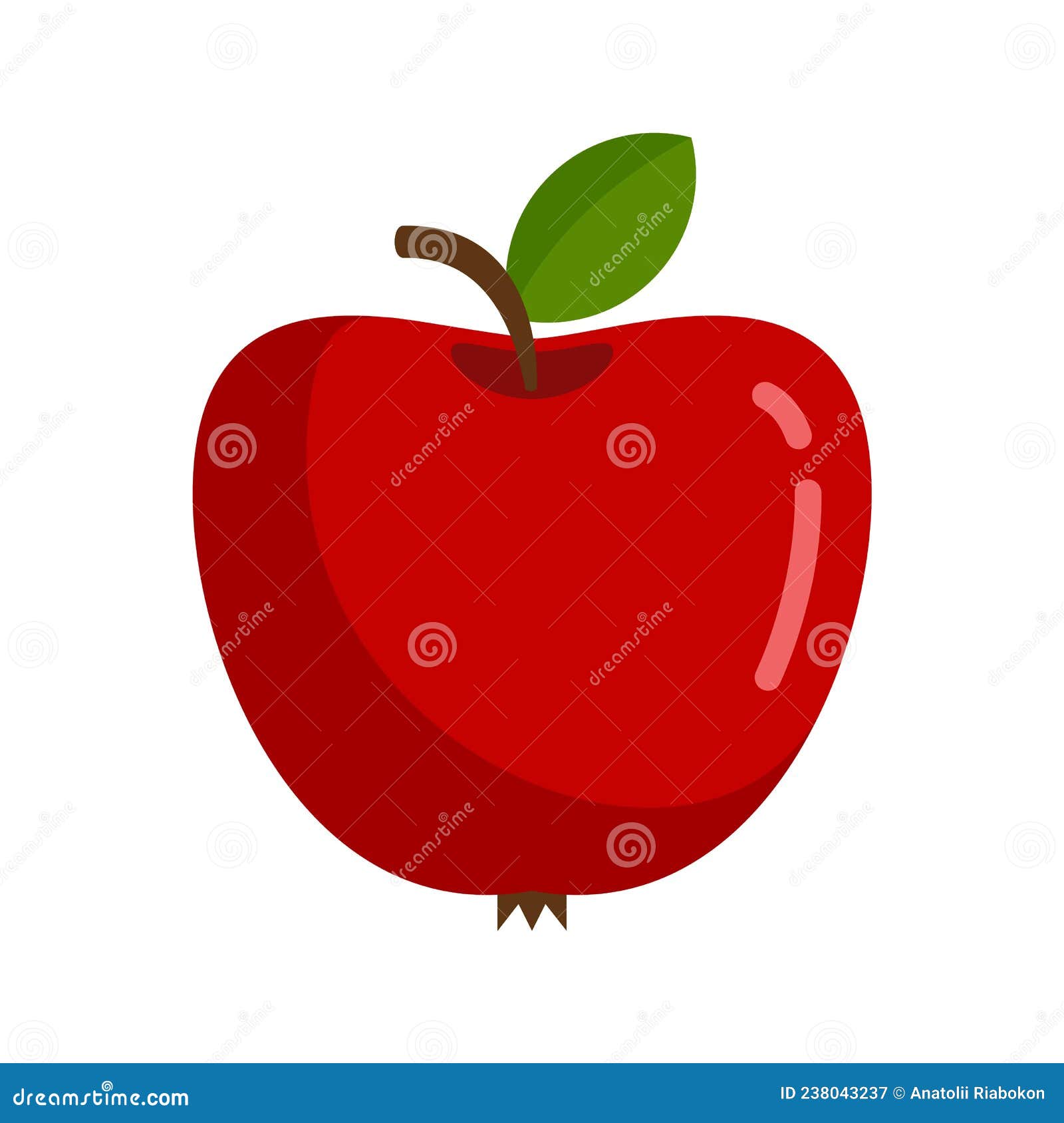Newton Red Apple Icon Flat Isolated Vector Stock Vector - Illustration ...