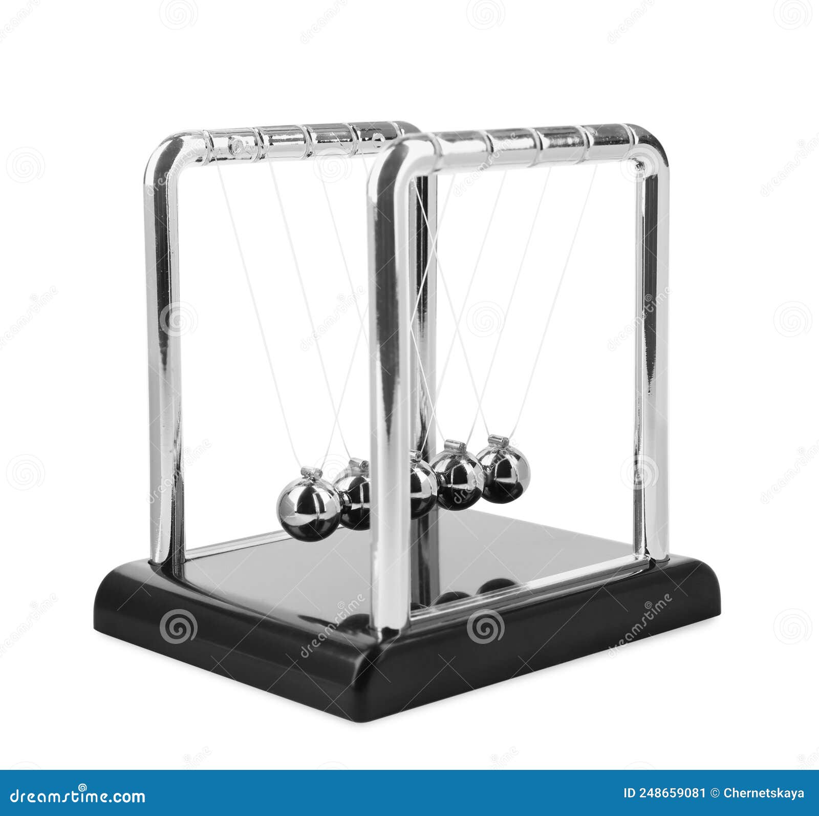 Newton`s Cradle Isolated on White. Physics Law of Energy Conservation ...