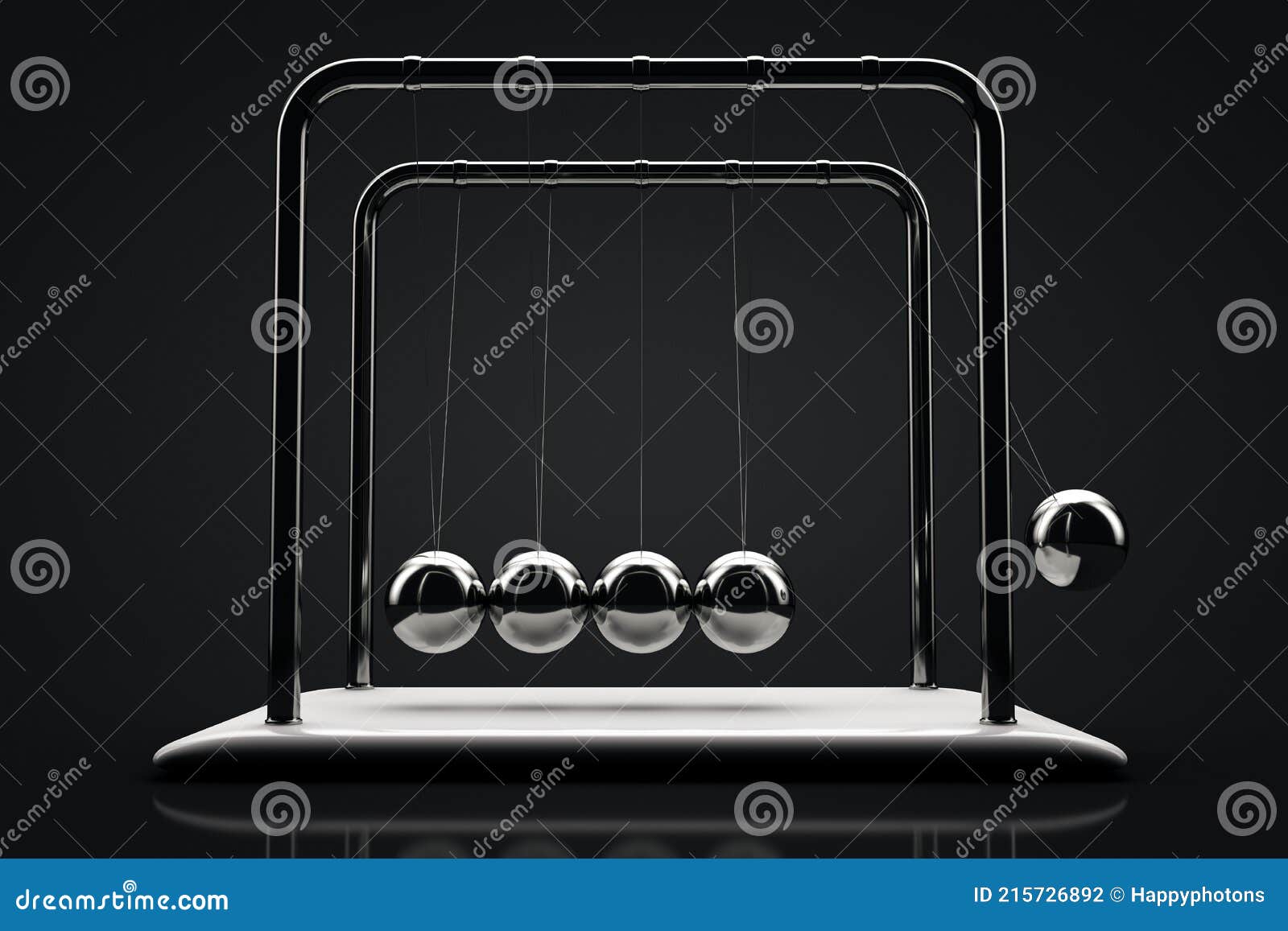 Newton`s Pendulum in Action. Energy Conservation Law Stock Photo ...