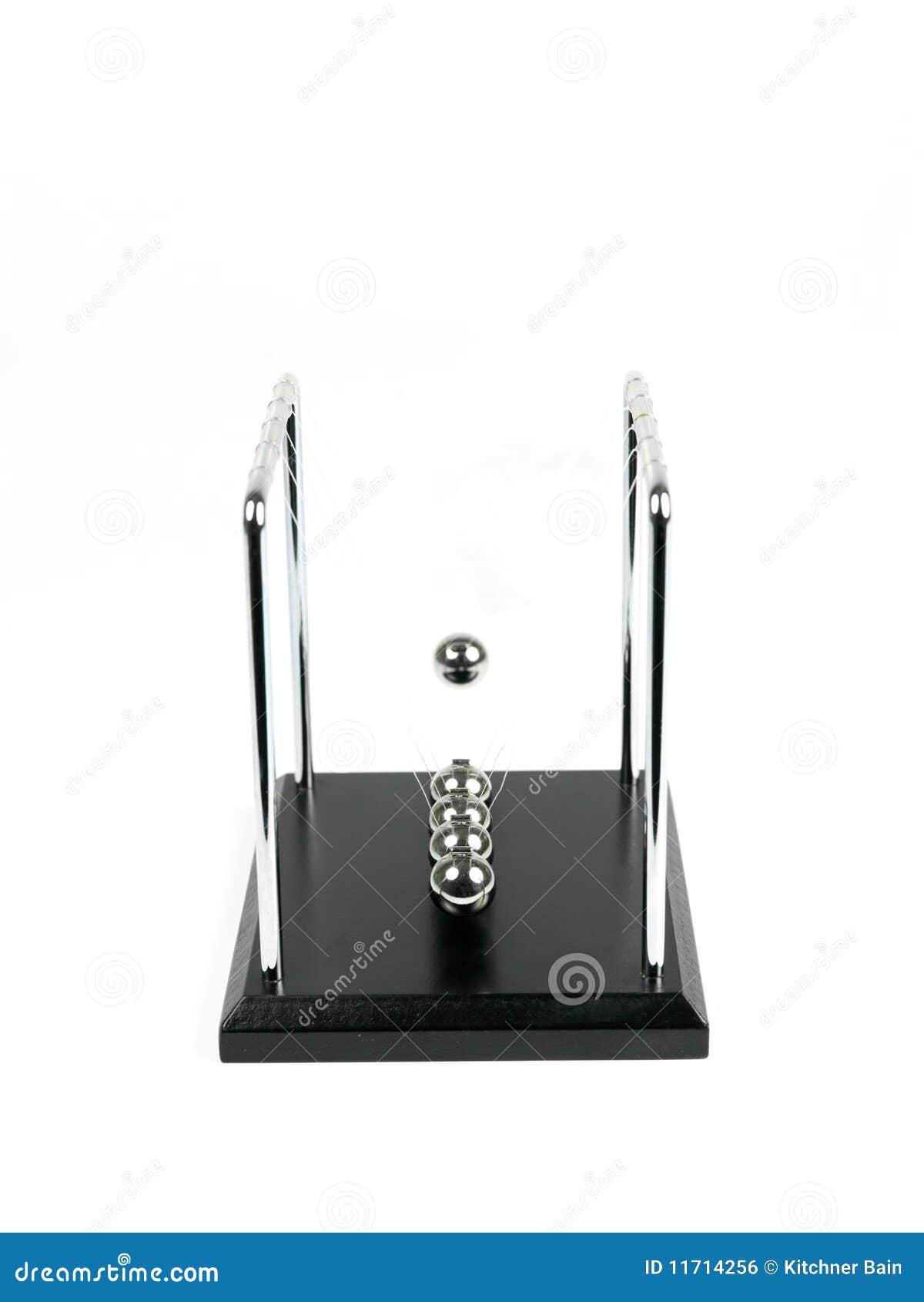Newtons Cradle Balancing Balls In Dark Tone. Movement Physics And ...