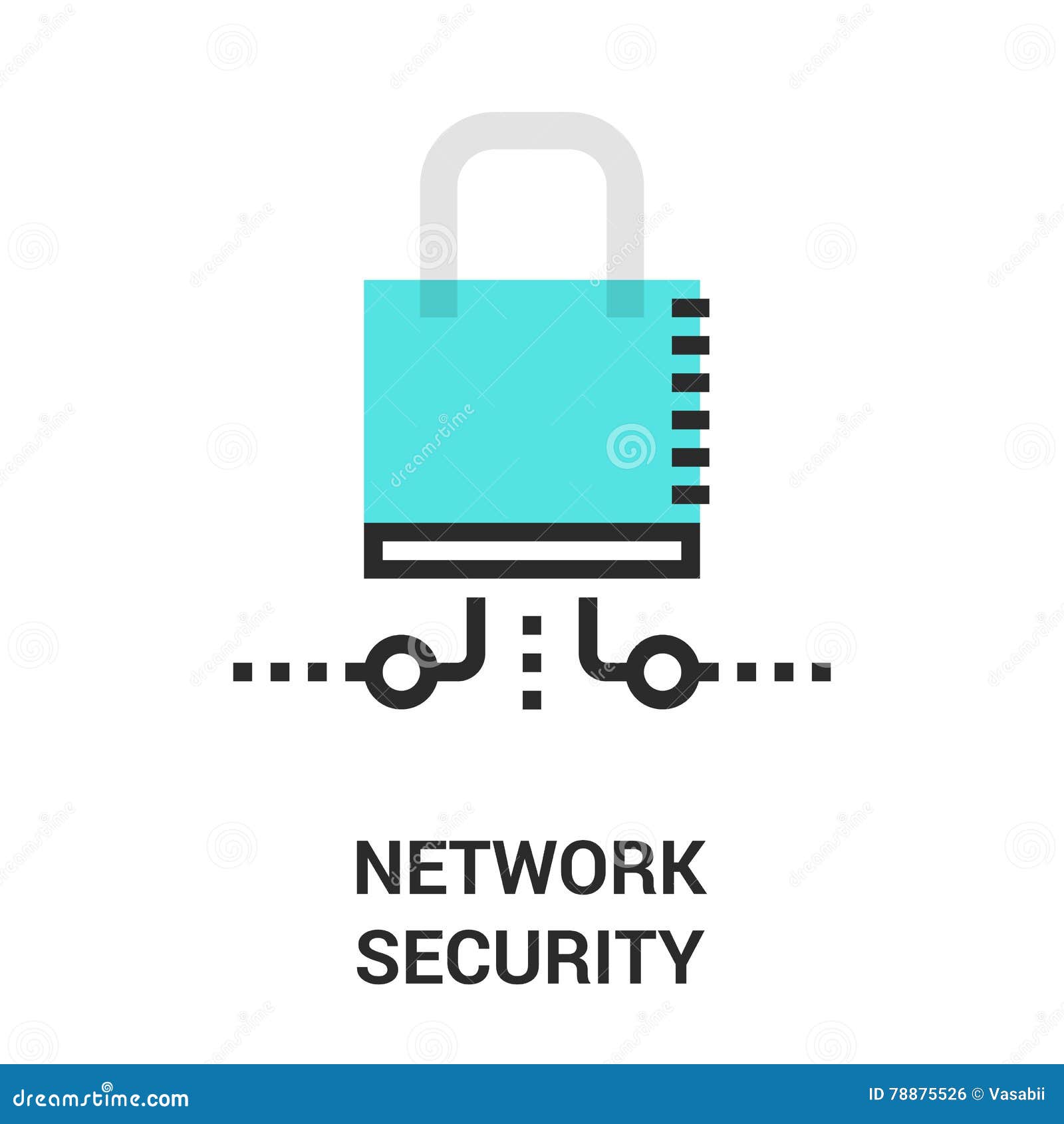 Newtwork security icon stock vector. Illustration of line - 78875526