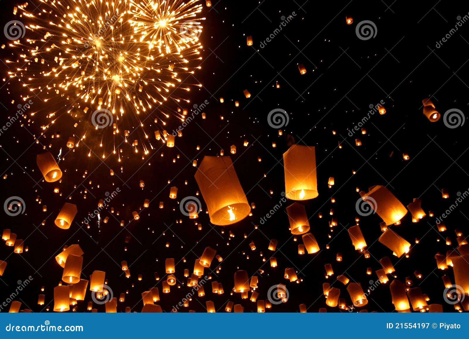 Newyear Balloon Traditional Lantern Stock Image - Image of night ...