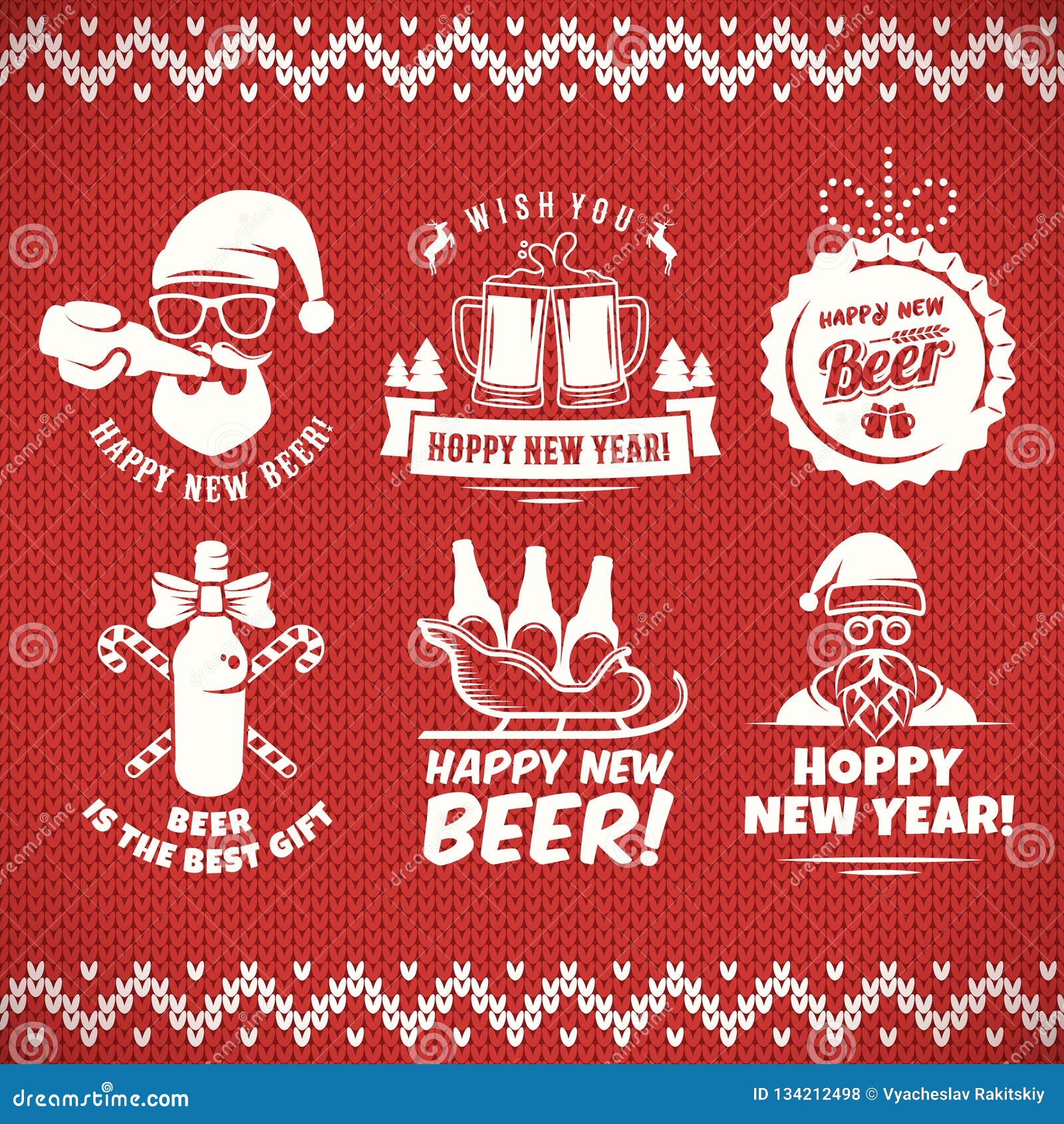 New Year Craft Beer Badges and Stickes. Stock Vector - Illustration of ...