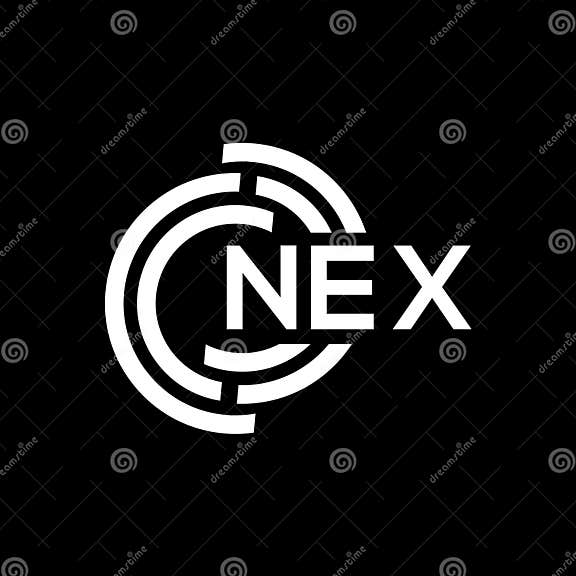 NEX Letter Logo Design on Black Background.NEX Creative Initials Letter ...