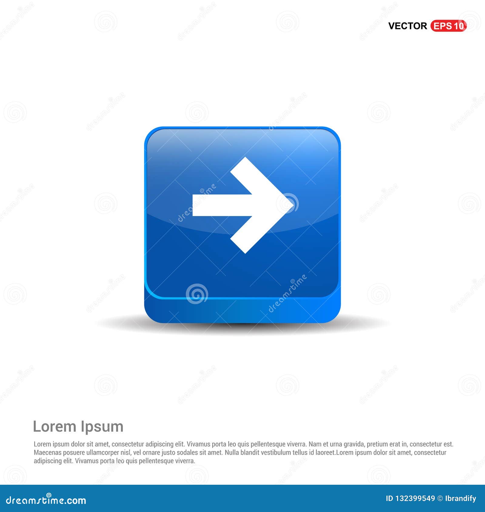 Next Arrow Icon - 3d Blue Button Stock Vector - Illustration of circle ...