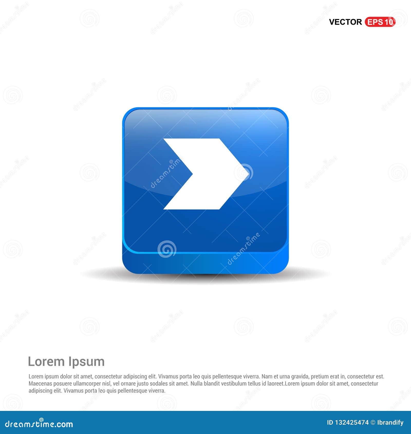 Next Arrow Icon - 3d Blue Button Stock Vector - Illustration of ...