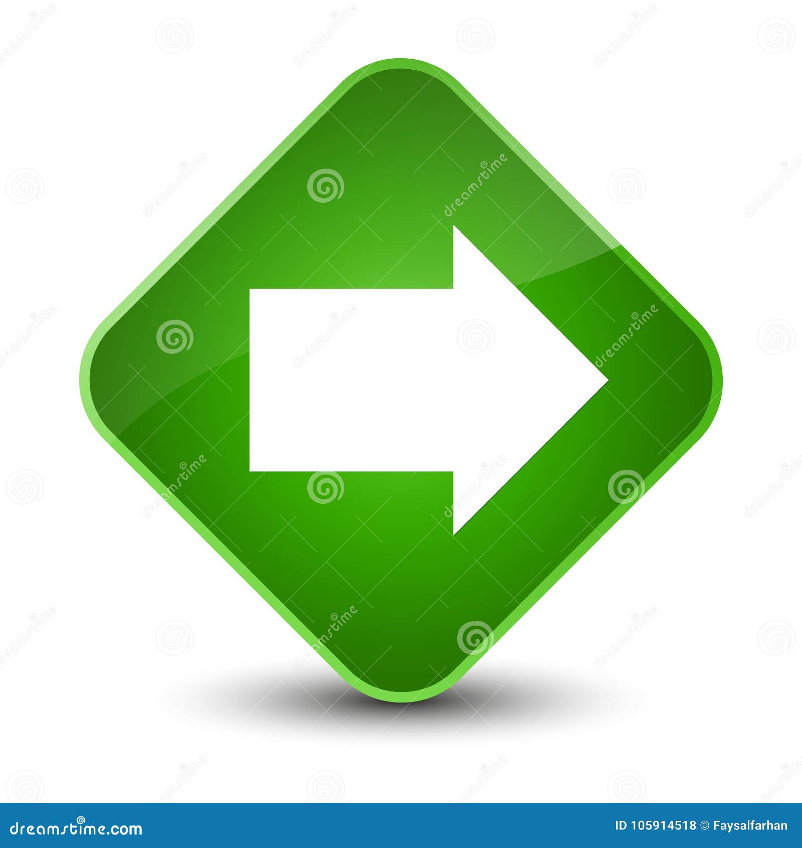 Next Arrow Icon Elegant Green Diamond Button Stock Illustration ...
