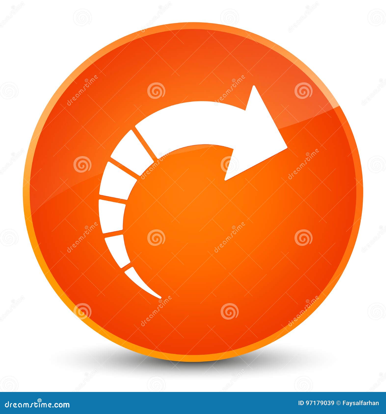 Next Arrow Icon Elegant Orange Round Button Stock Illustration ...