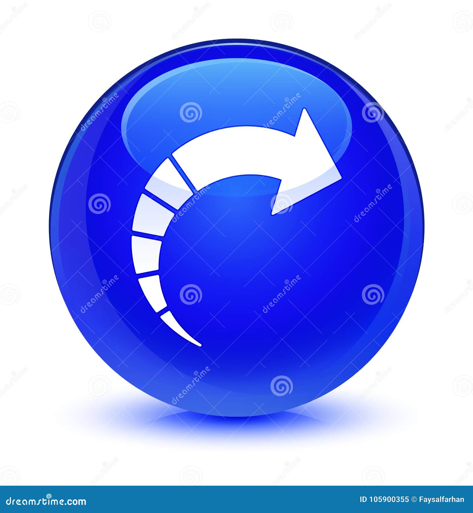 Next Arrow Icon Glassy Blue Round Button Stock Illustration ...