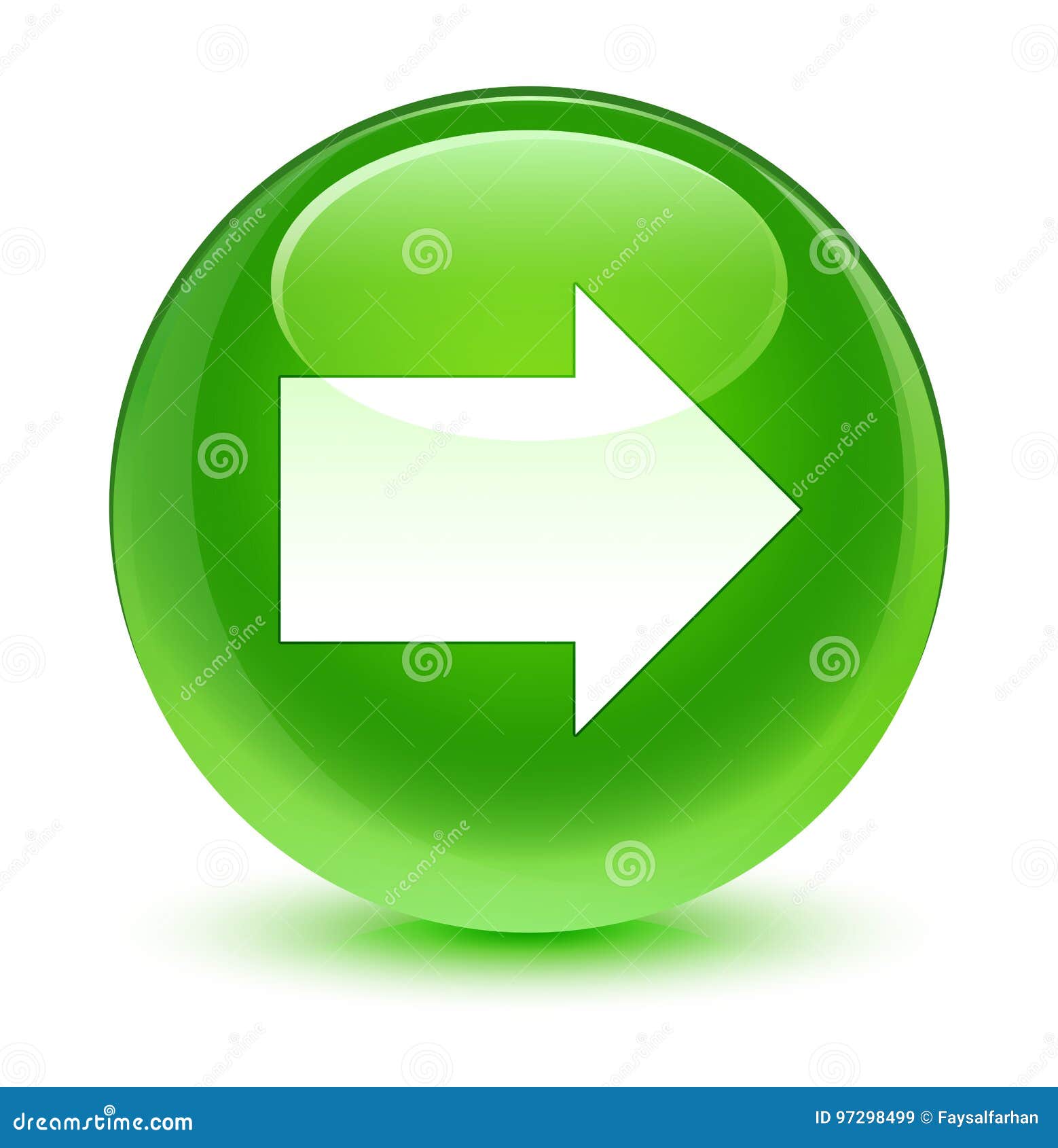 Next Arrow Icon Glassy Green Round Button Stock Illustration ...