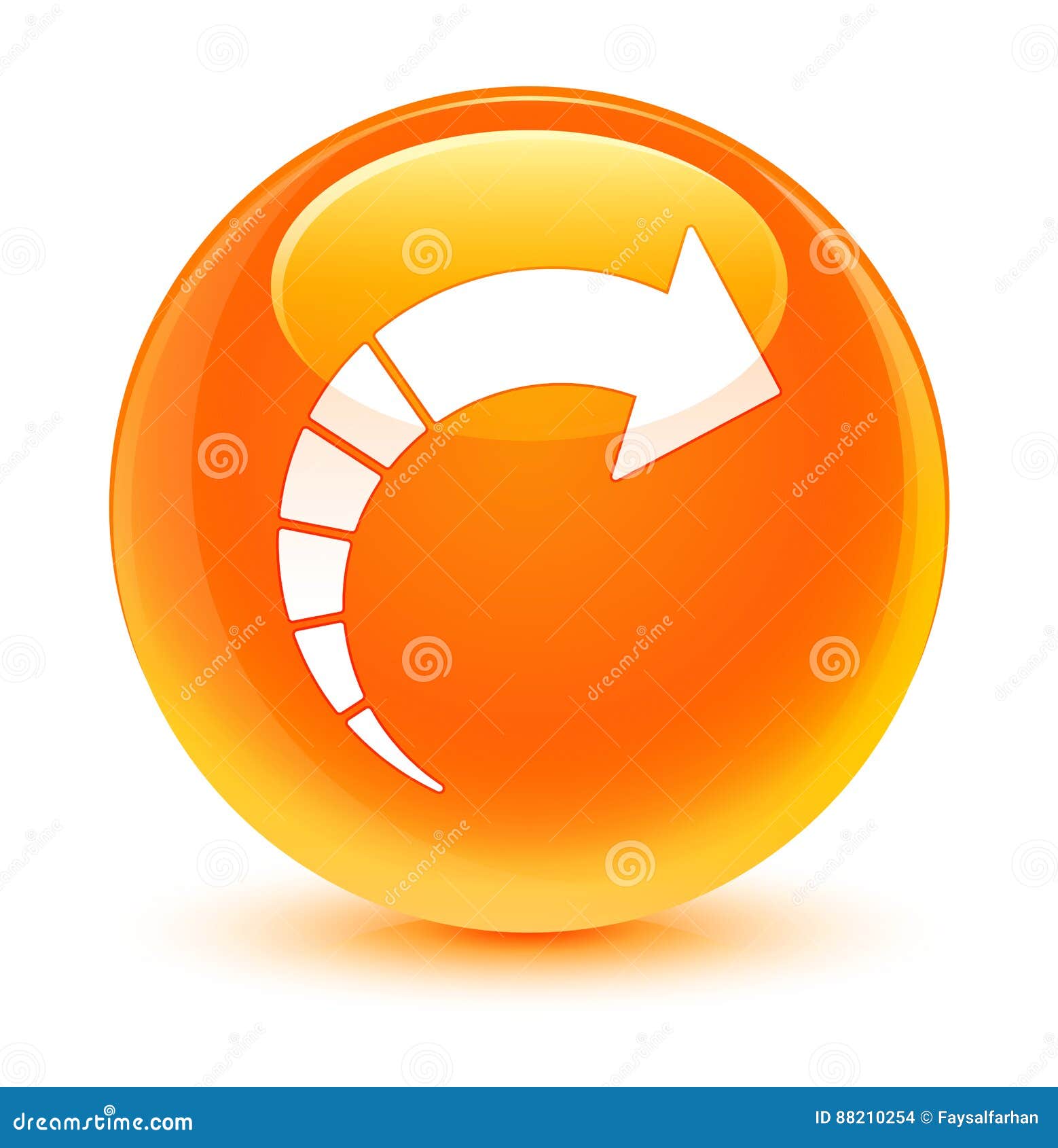 Next Arrow Icon Glassy Orange Round Button Stock Illustration ...