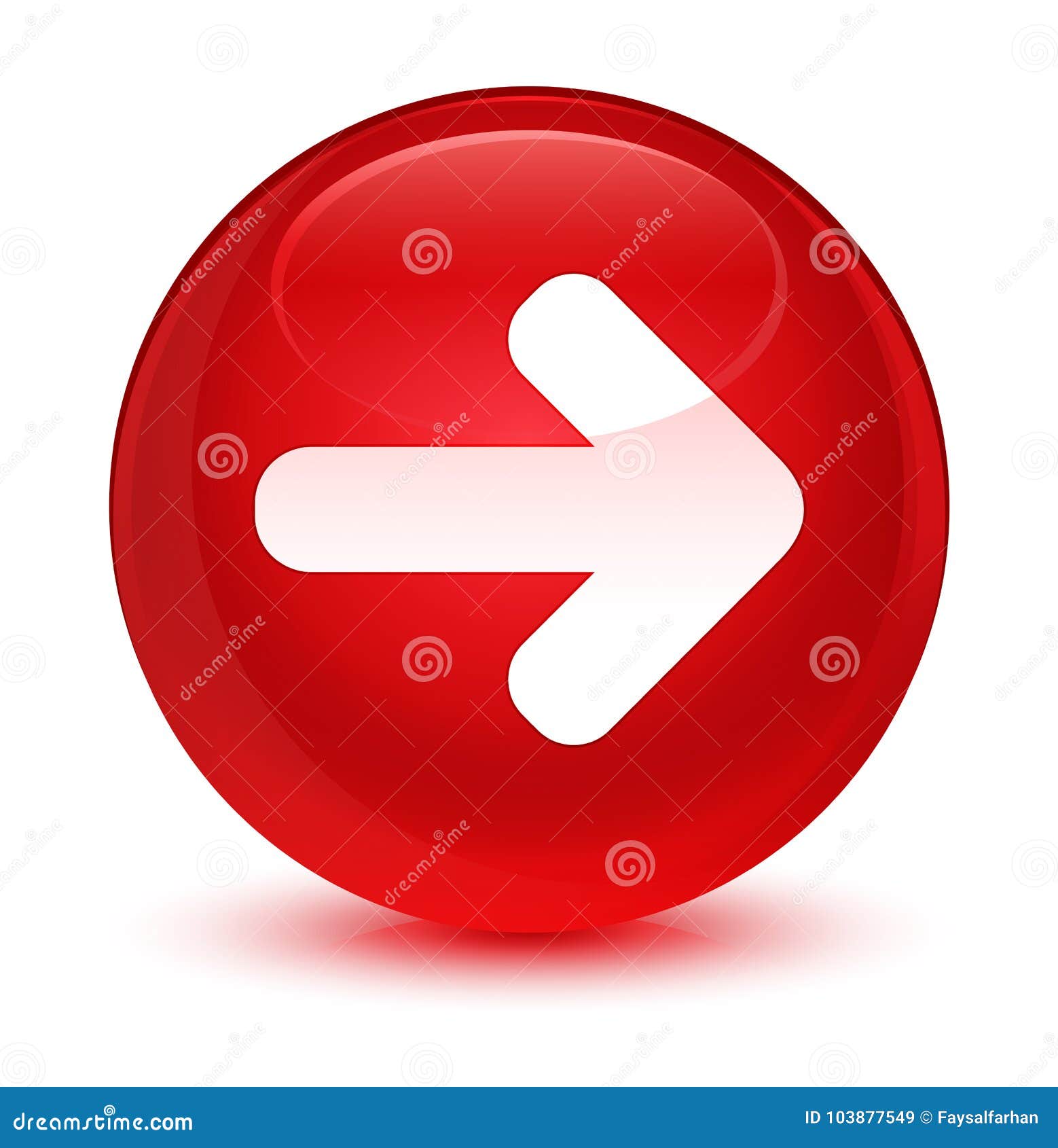 Next Arrow Icon Glassy Red Round Button Stock Illustration ...