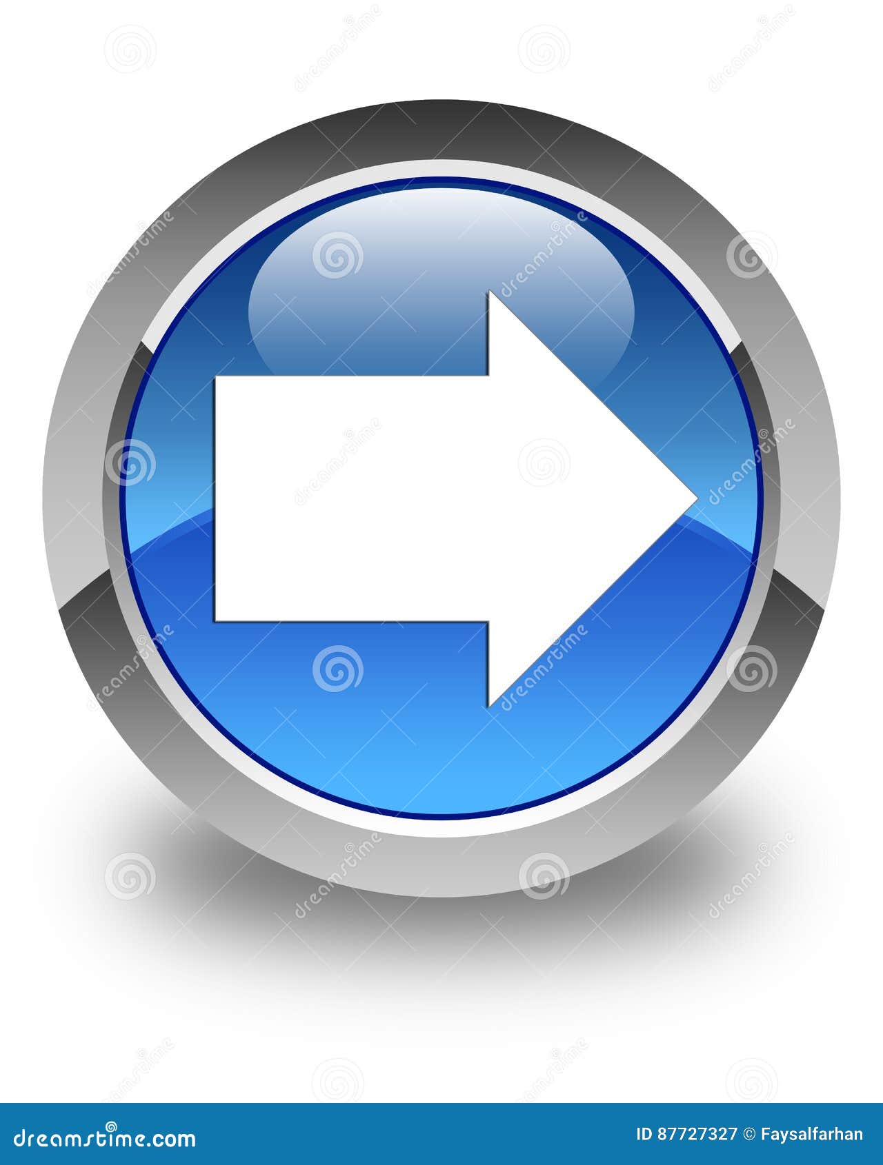 Next Arrow Icon Glossy Blue Round Button Stock Illustration ...