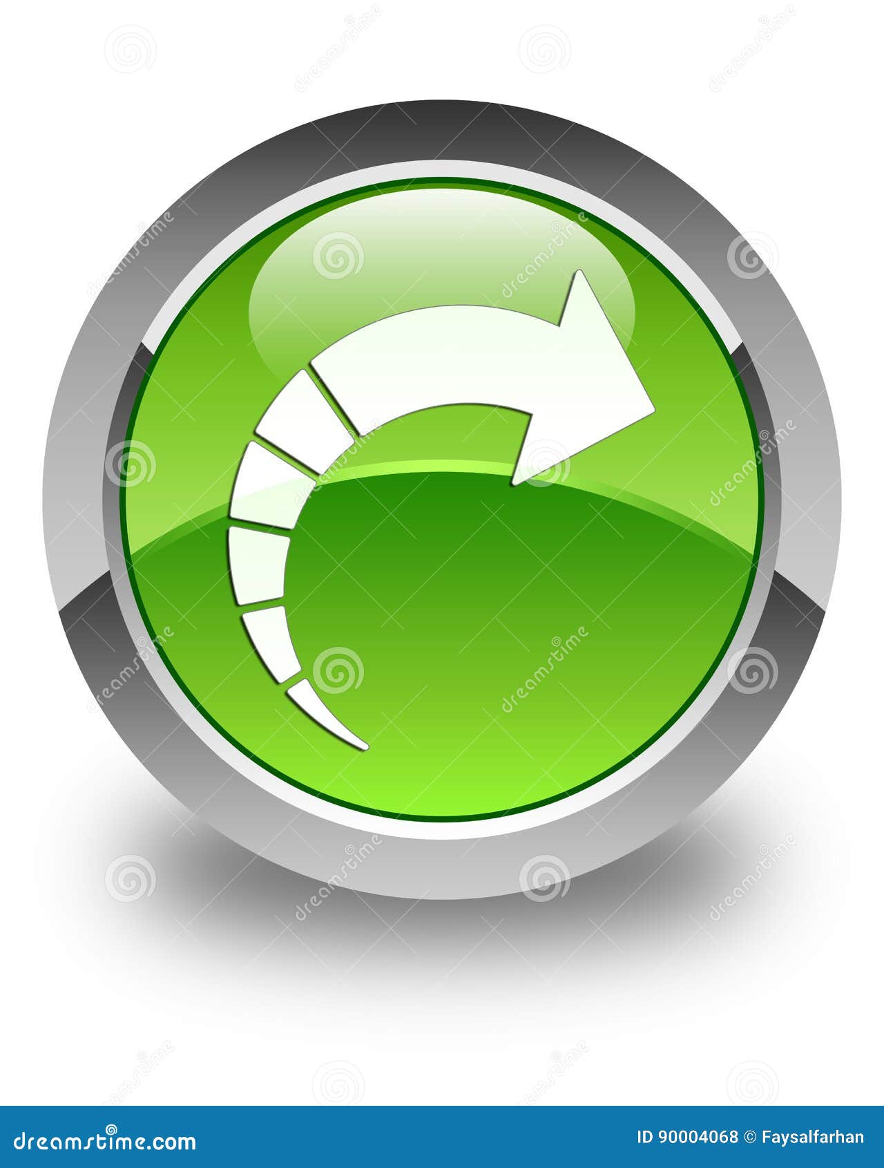 Next Arrow Icon Glossy Green Round Button Stock Illustration ...
